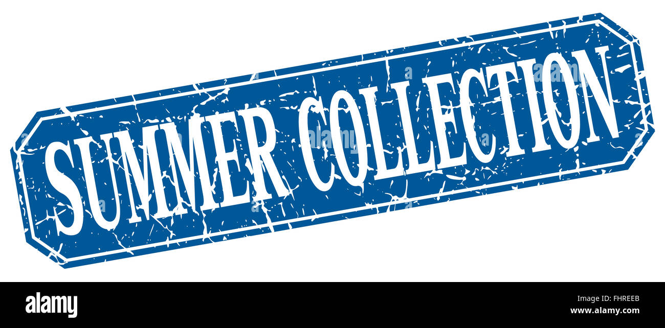 summer collection blue square vintage grunge isolated sign Stock Photo ...