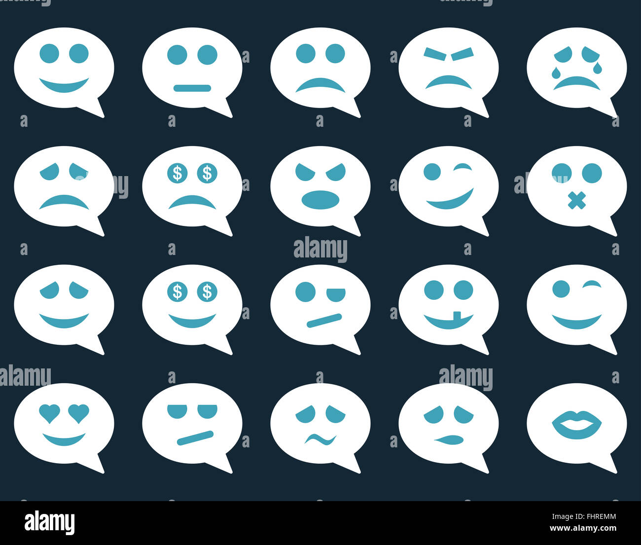 Chat emotion smile icons Stock Photo - Alamy