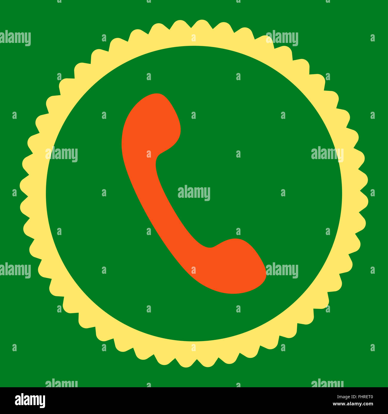 Phone flat orange and yellow colors round stamp icon Stock Photo - Alamy