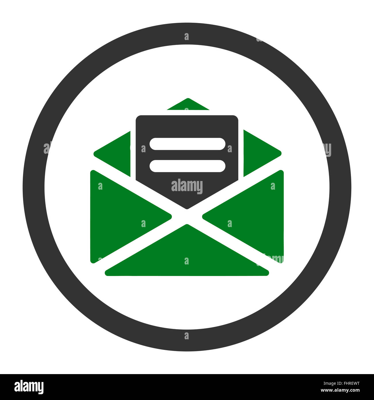 Open mail flat green and gray colors rounded vector icon Stock Photo ...