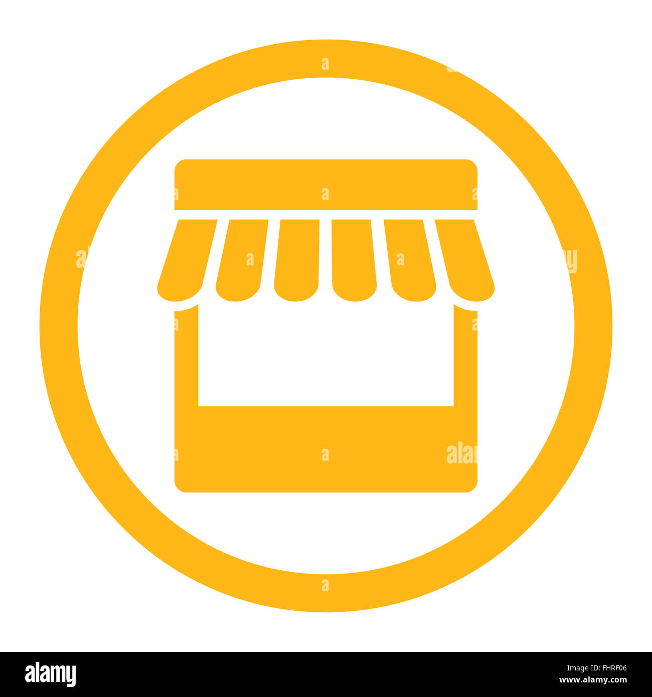 Store flat yellow color rounded glyph icon Stock Photo - Alamy