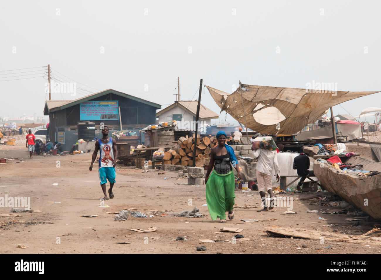 ACCRA, GHANA - JANUARY 2016: People walking in the streets in the ...