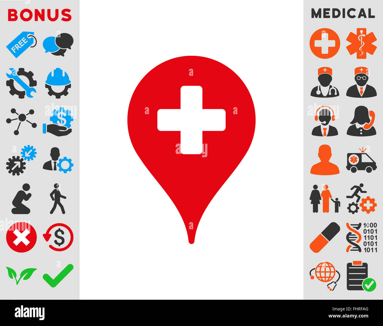 Clinic Map Pointer Icon Stock Photo - Alamy