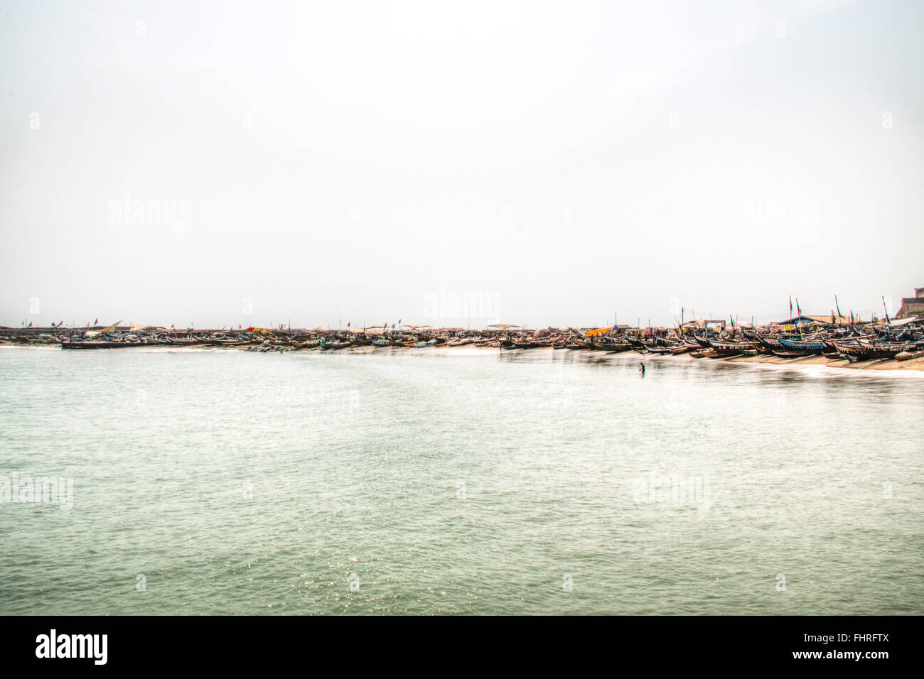 The coast line of the fishing village of Jamestown, Accra, Ghana, in ...