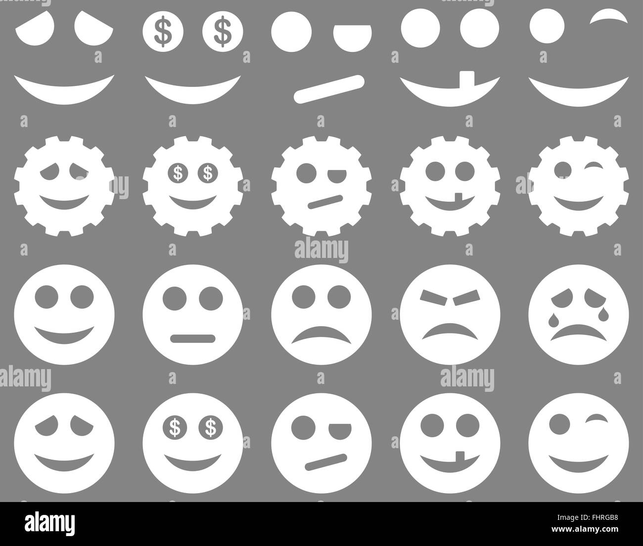 Tools gears smiles emoticons icons hi-res stock photography and images ...