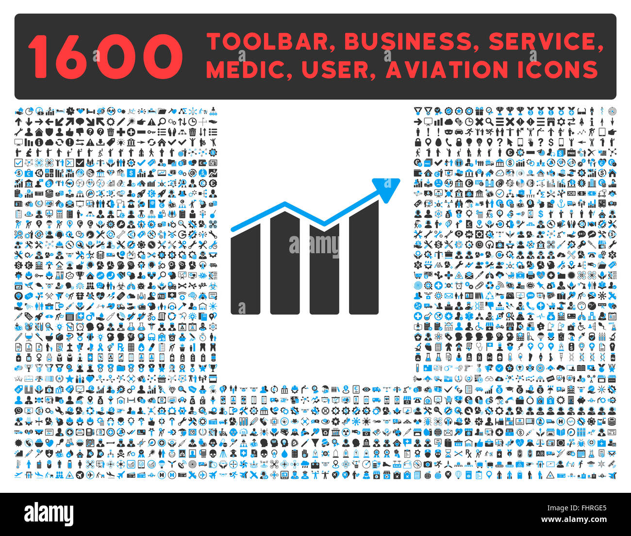 Trend Icon with Large Pictogram Collection Stock Photo - Alamy