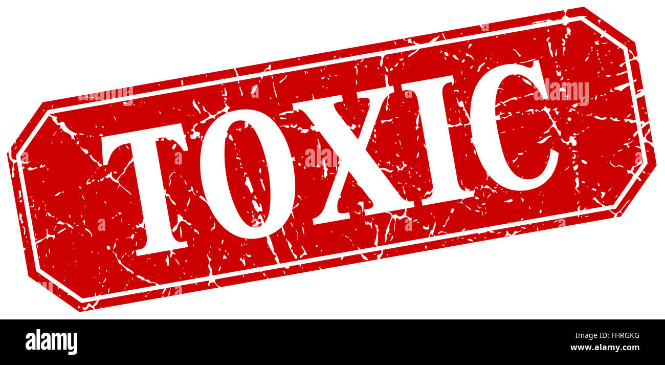 toxic red square vintage grunge isolated sign Stock Photo - Alamy