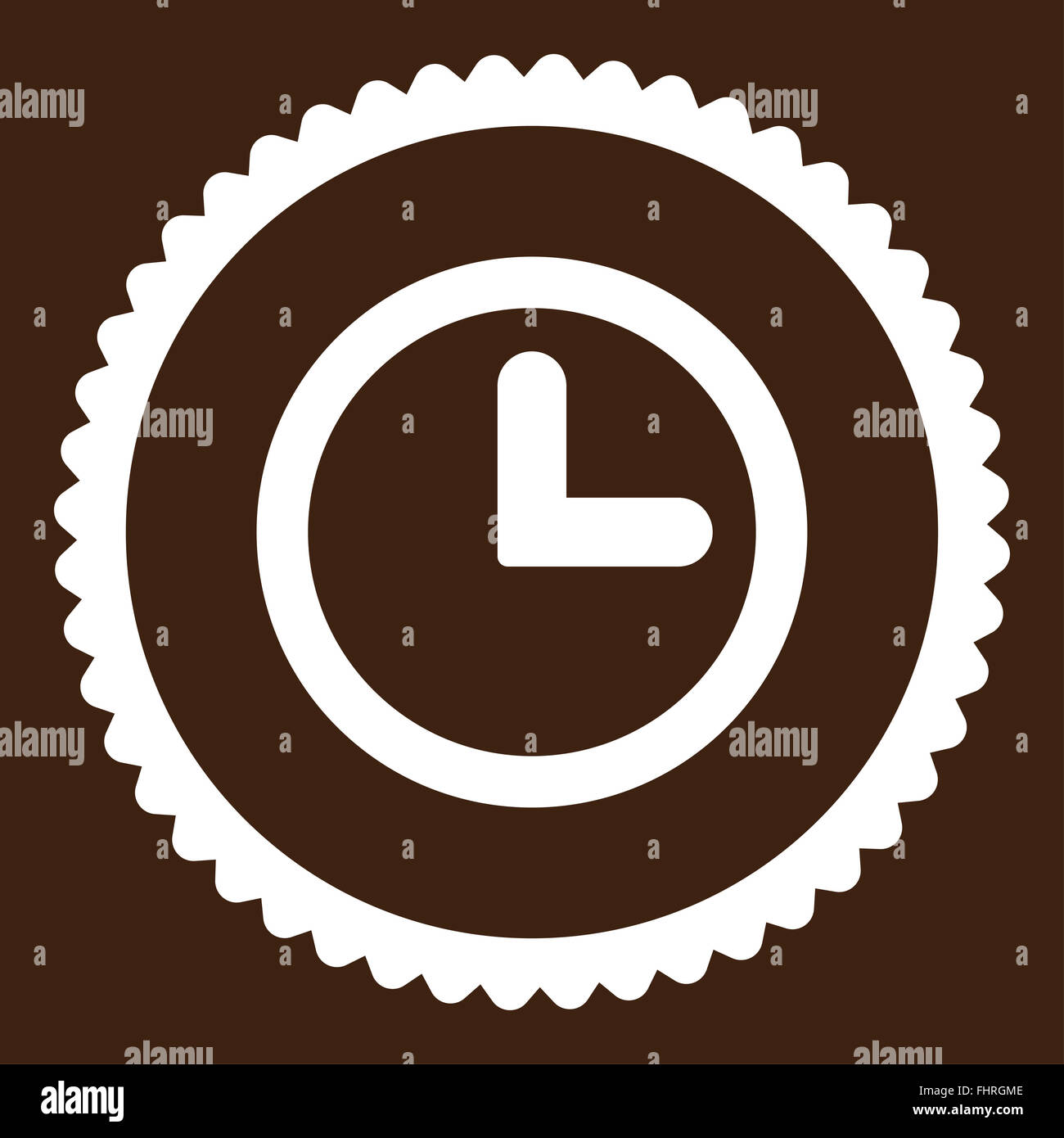 Clock flat white color round stamp icon Stock Photo - Alamy
