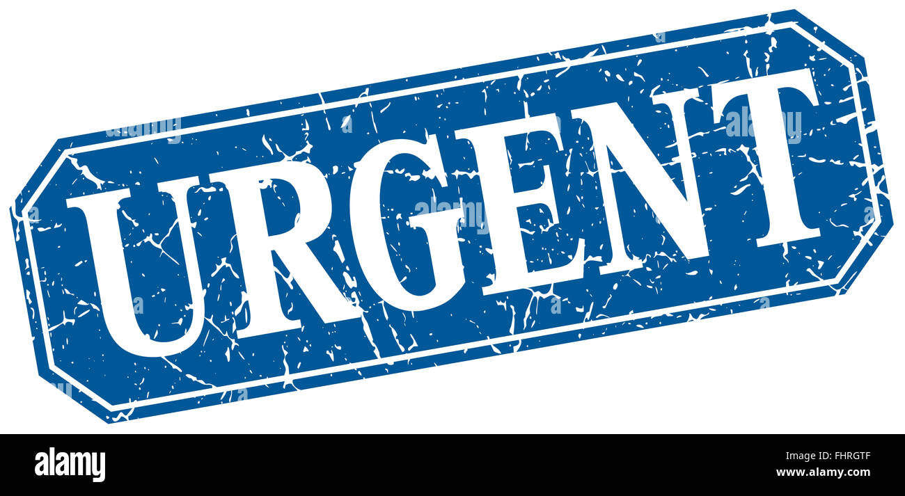 urgent blue square vintage grunge isolated sign Stock Photo - Alamy