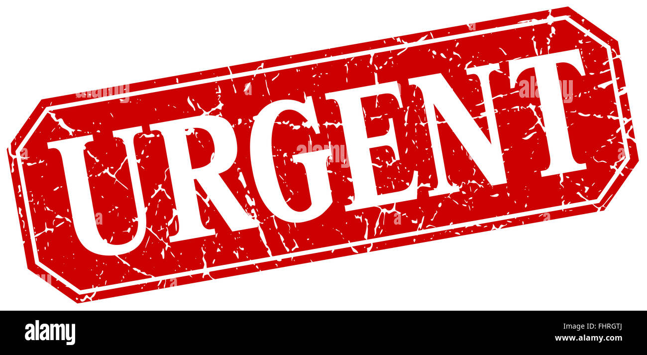 urgent red square vintage grunge isolated sign Stock Photo - Alamy
