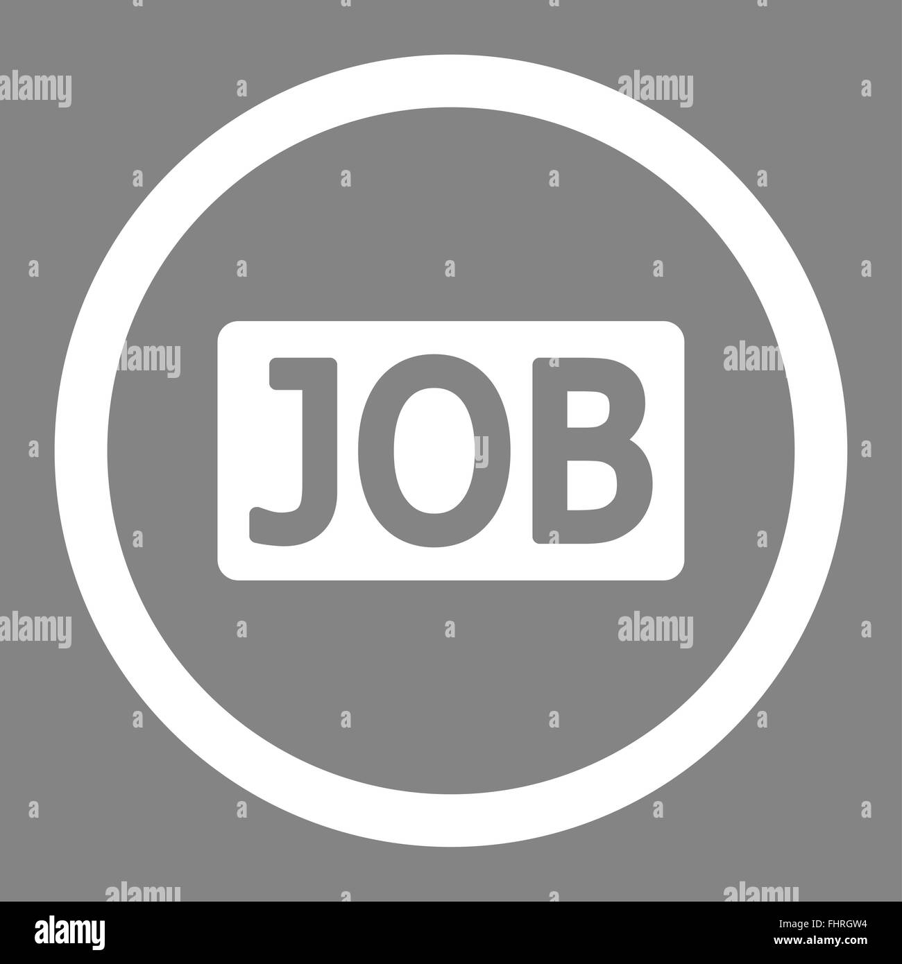 Job flat white color rounded vector icon Stock Photo - Alamy