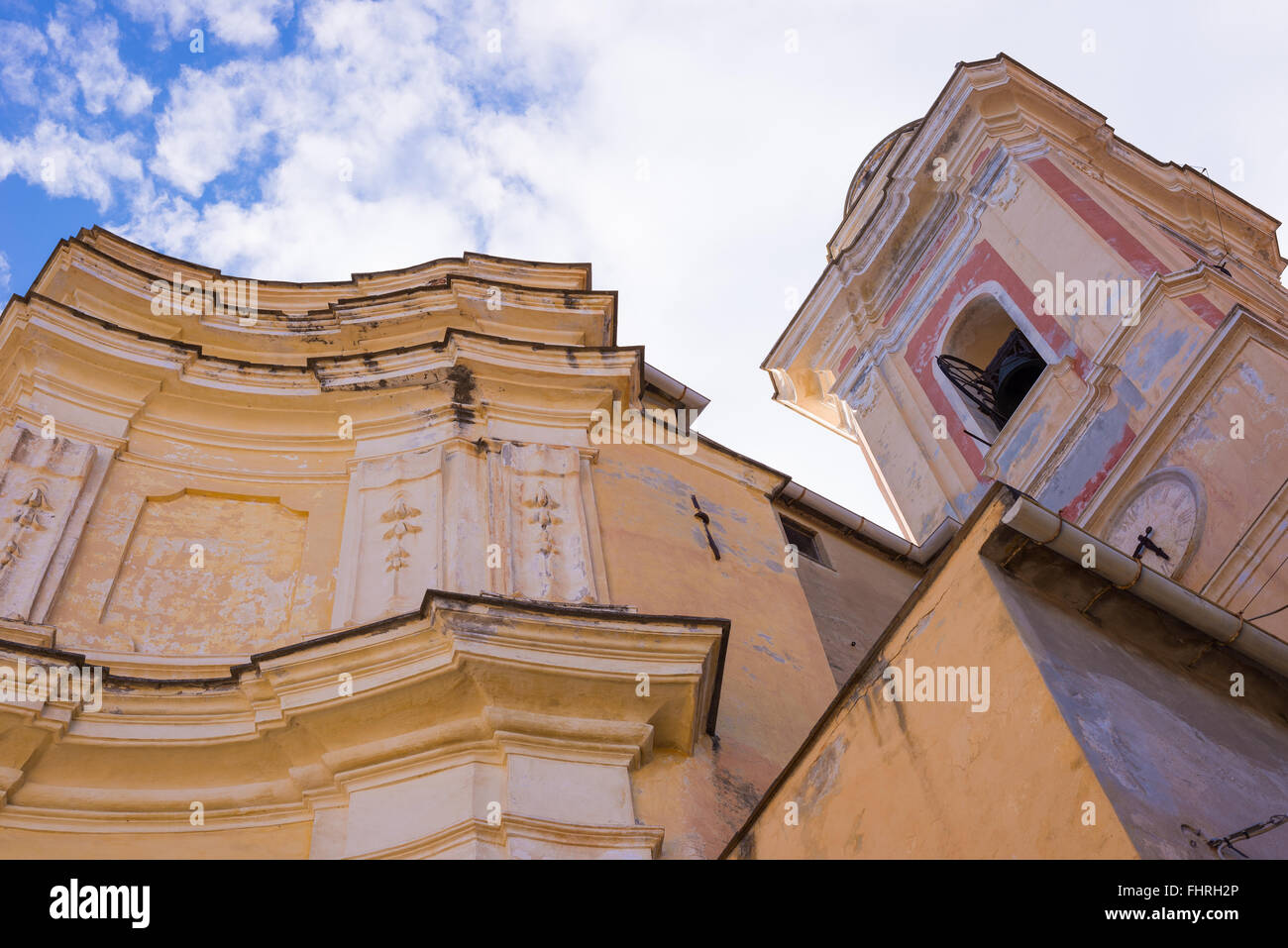 Architectural details of roman church in historical town of Diano ...