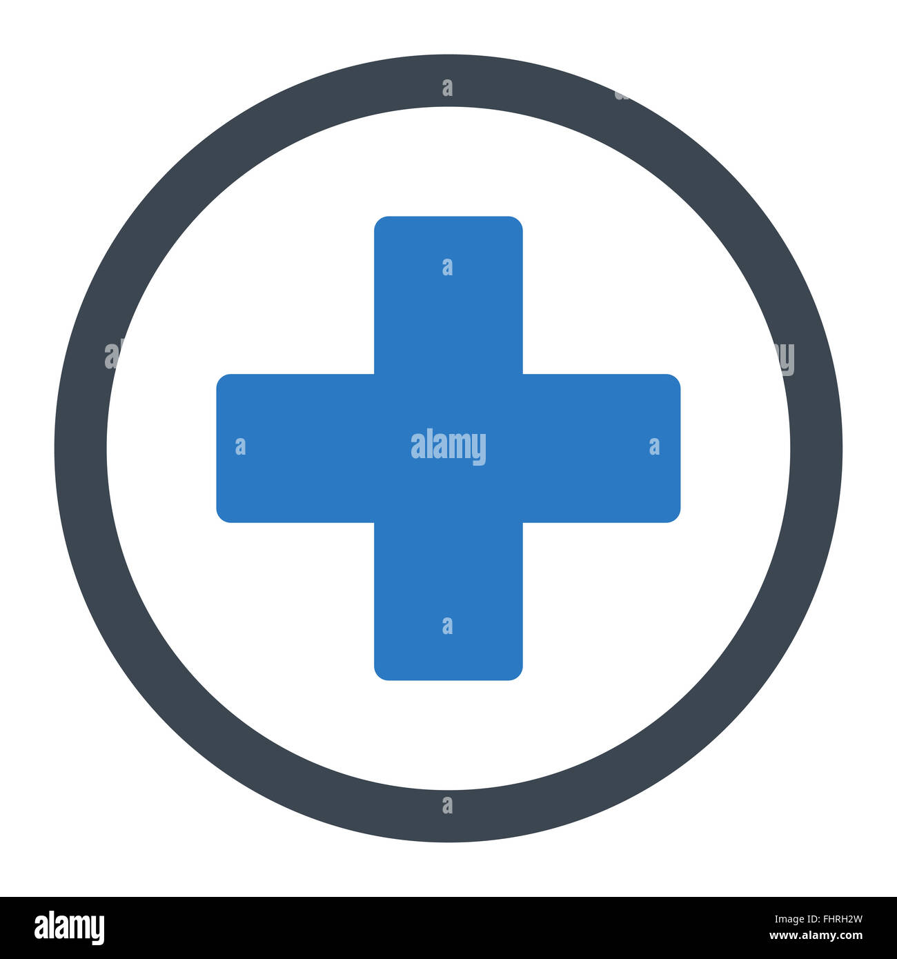 Plus flat smooth blue colors rounded vector icon Stock Photo - Alamy