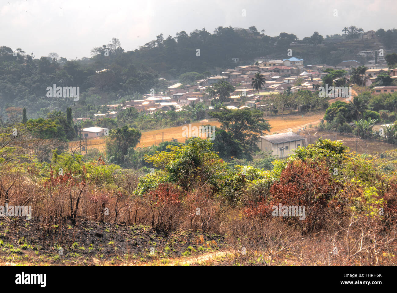 Beautiful landscape in the mountains in Amedzofe in the Volta Region ...