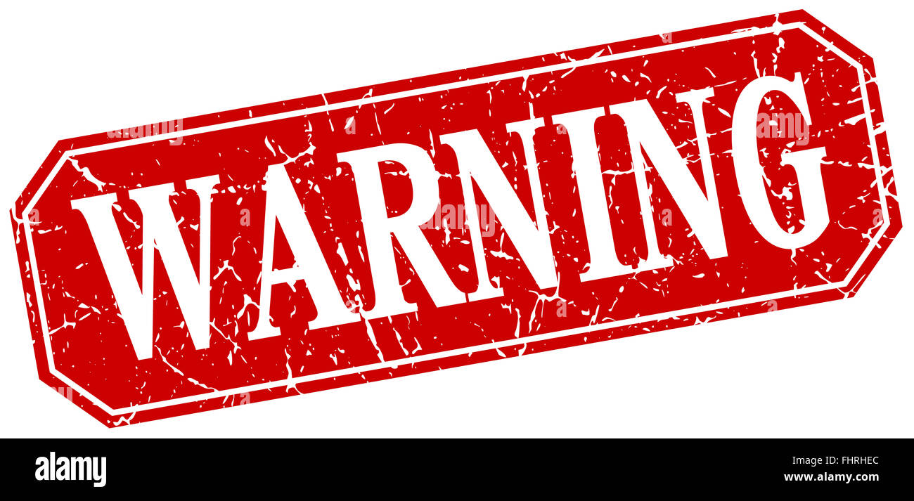 warning red square vintage grunge isolated sign Stock Photo - Alamy