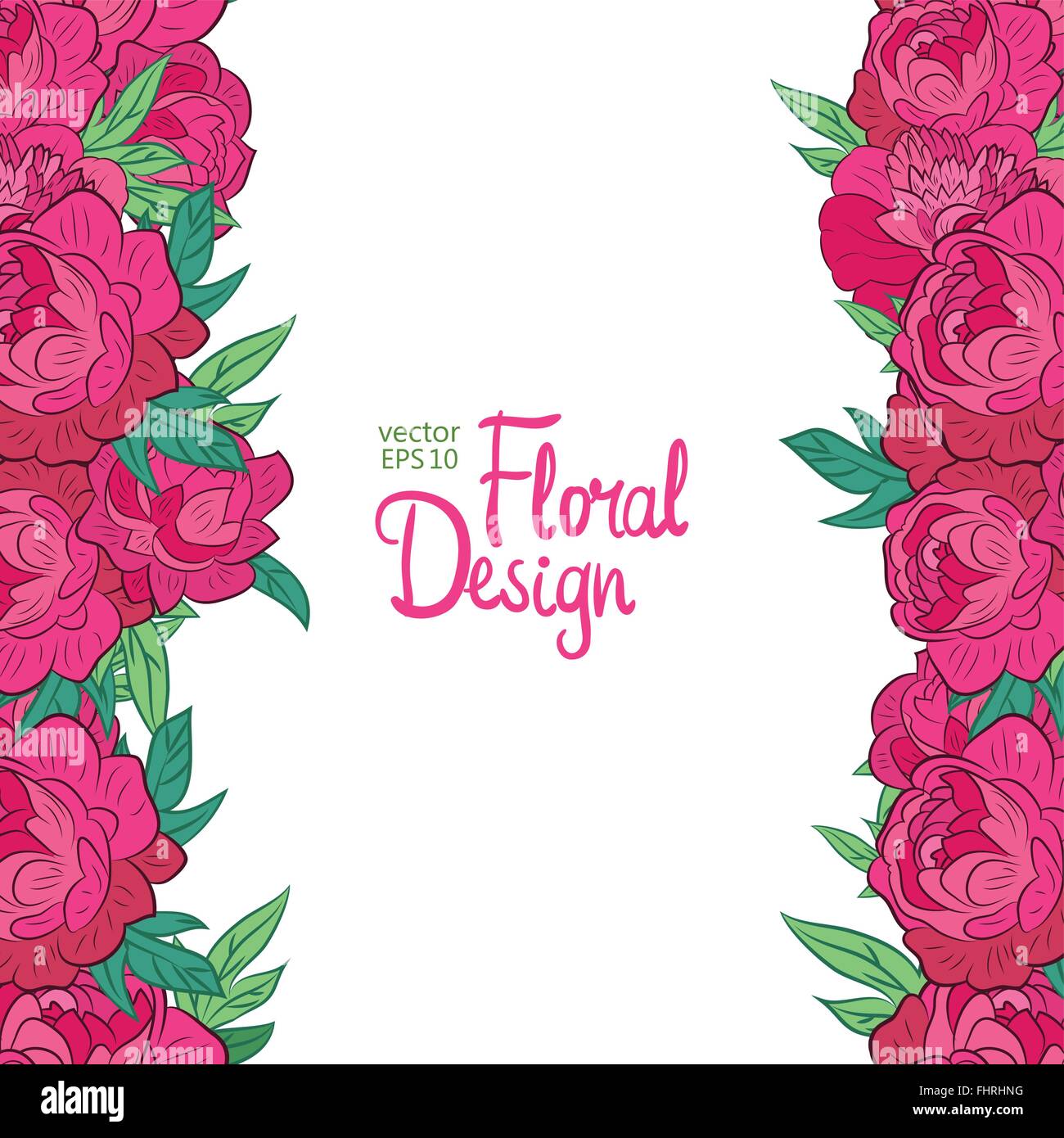 Vector border with peonies Stock Vector Image & Art - Alamy