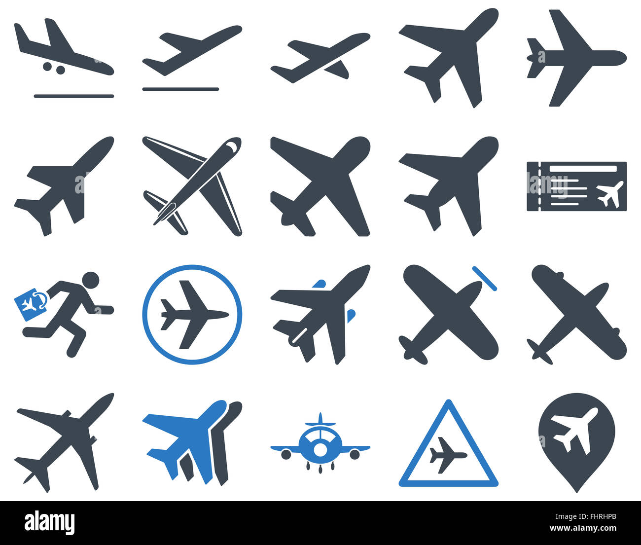 Aviation Icon Set Stock Photo - Alamy