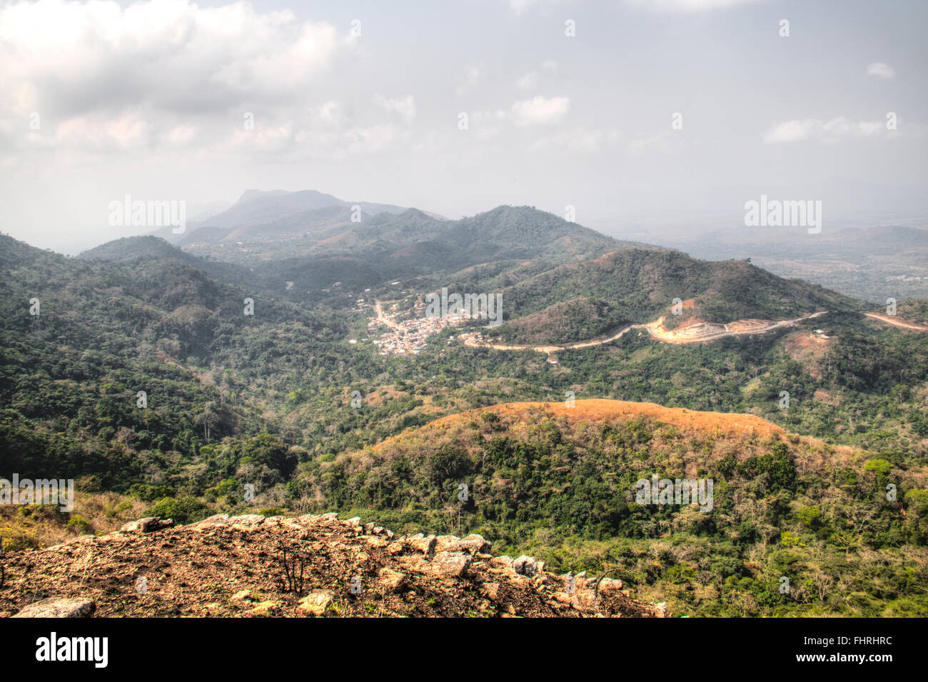 Beautiful landscape in the mountains in Amedzofe in the Volta Region ...