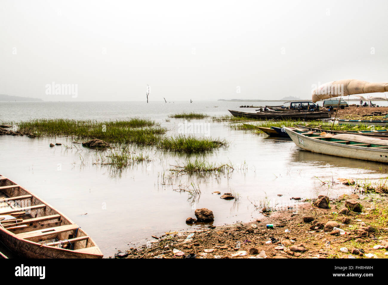 Beautiful landscape in the fishing village of Toko near lake Volta in ...