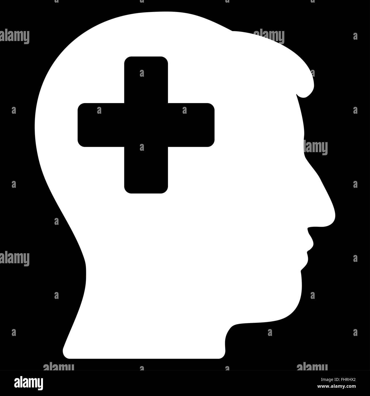 Plus Man Head Icon Stock Photo - Alamy