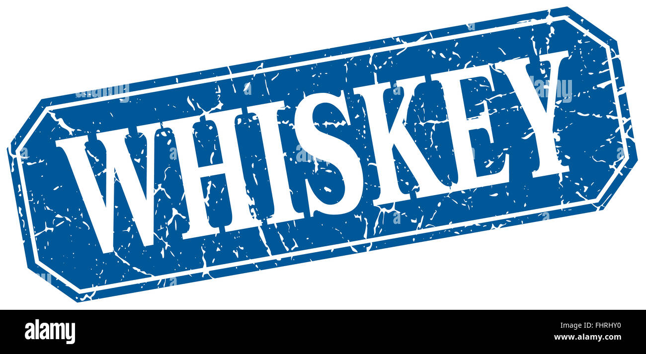whiskey blue square vintage grunge isolated sign Stock Photo - Alamy