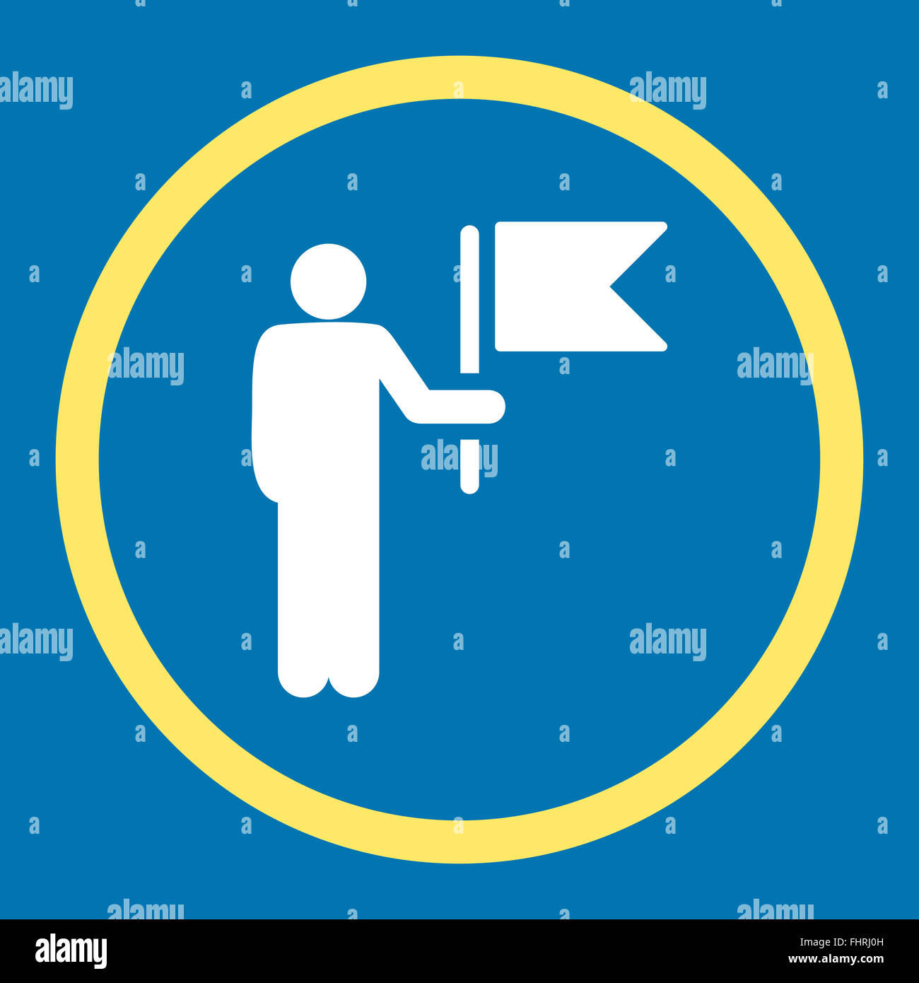 Commander with Flag icon Stock Photo - Alamy