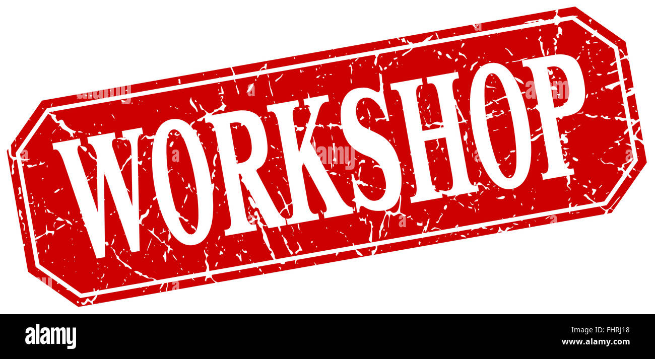 workshop red square vintage grunge isolated sign Stock Photo - Alamy