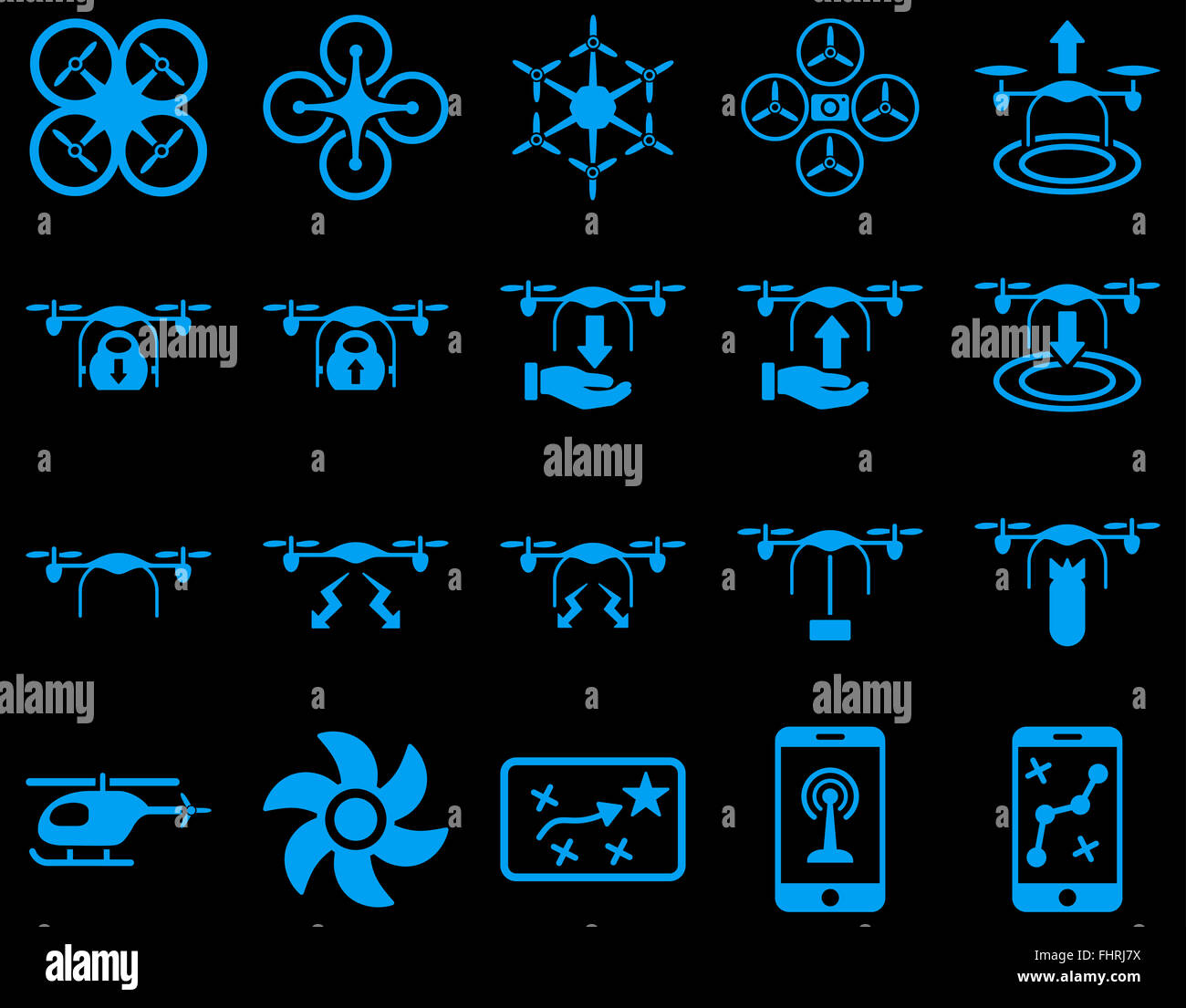 Air drone and quadcopter tool icons Stock Photo - Alamy