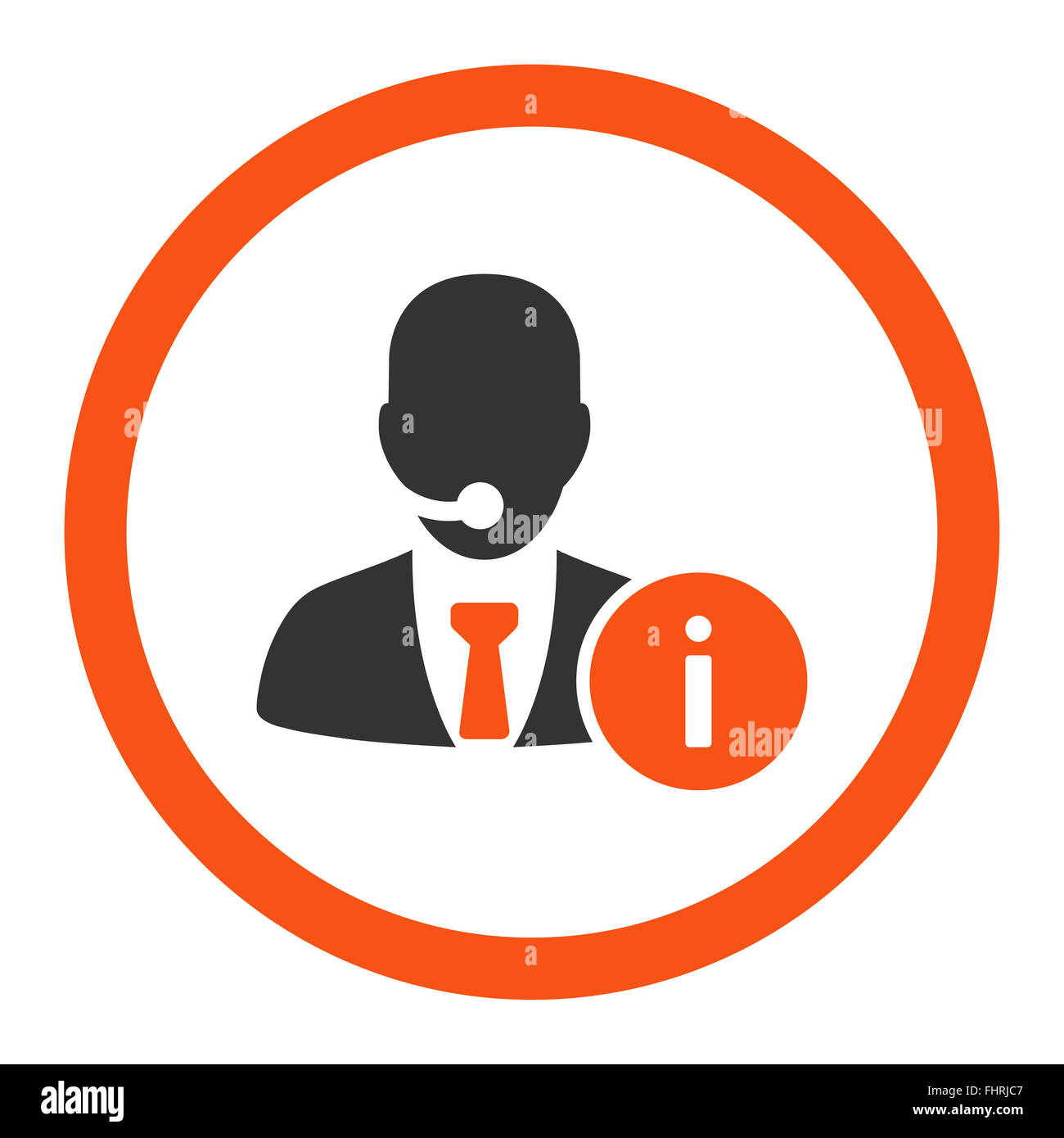 Help desk flat orange and gray colors rounded vector icon Stock Photo ...
