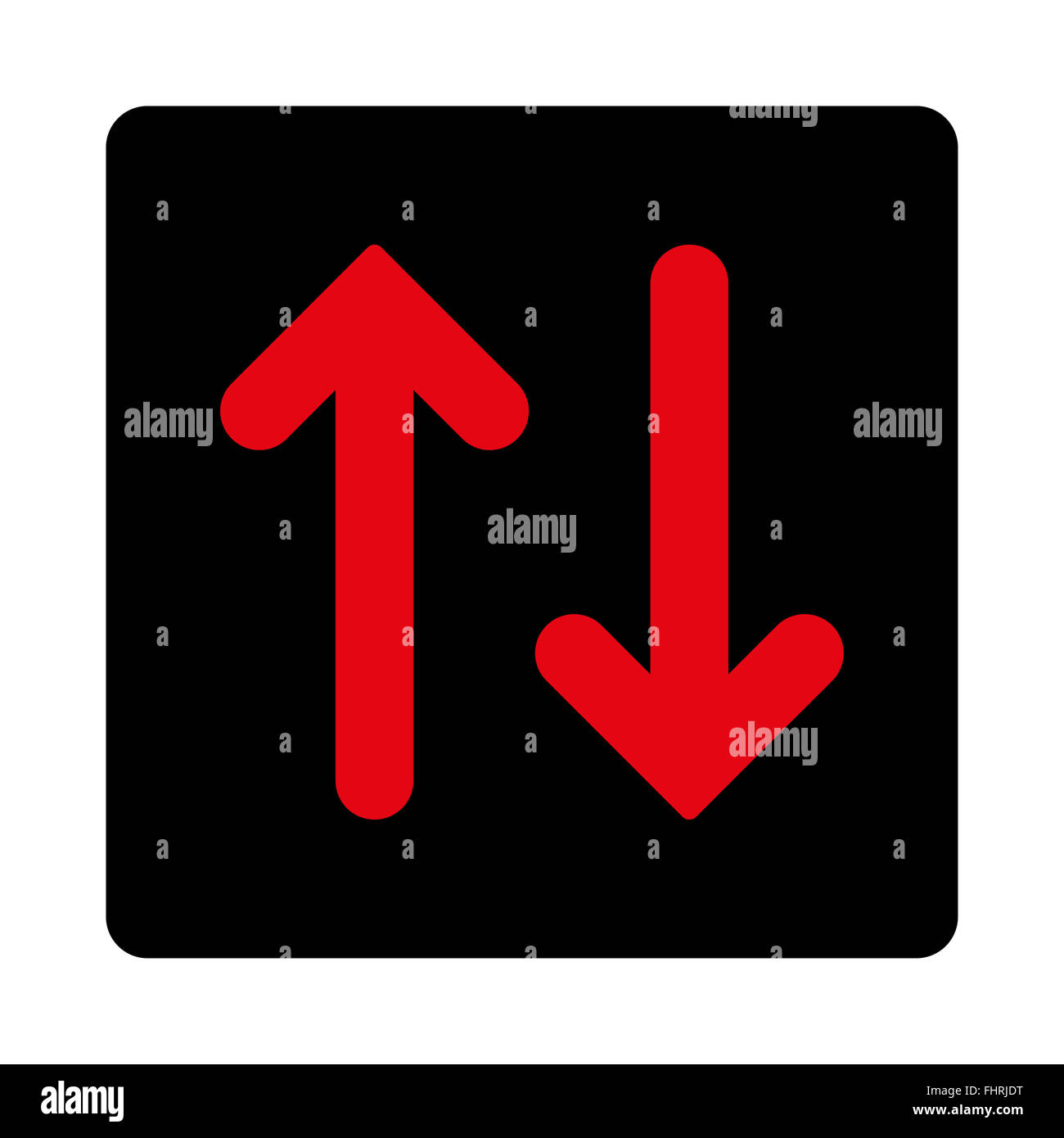 Flip Vertical flat intensive red and black colors rounded button Stock ...