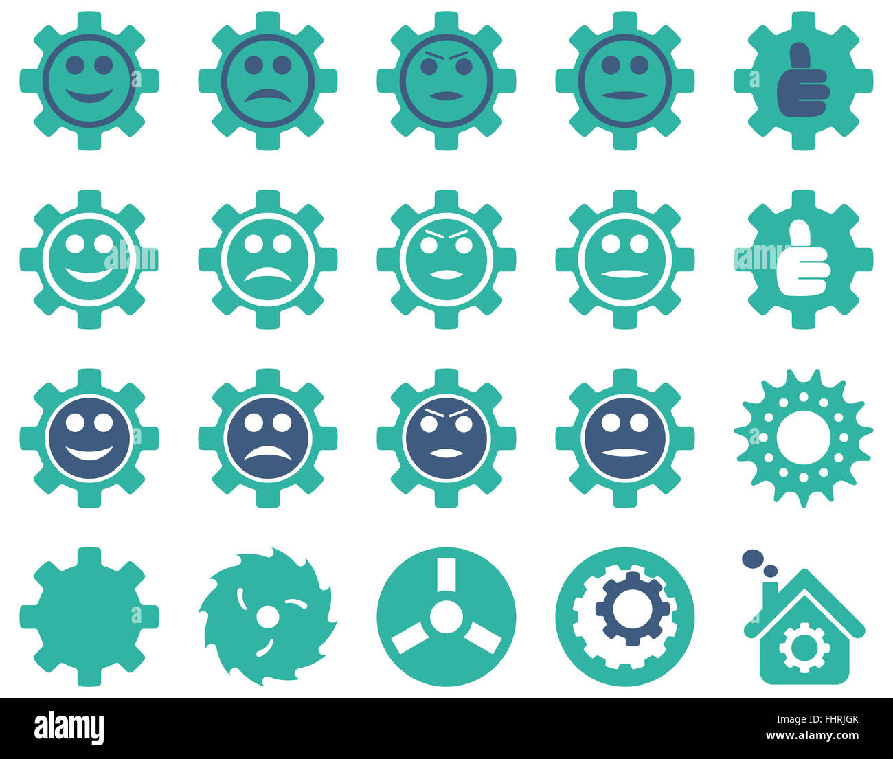 Tools and Smile Gears Icons Stock Photo - Alamy