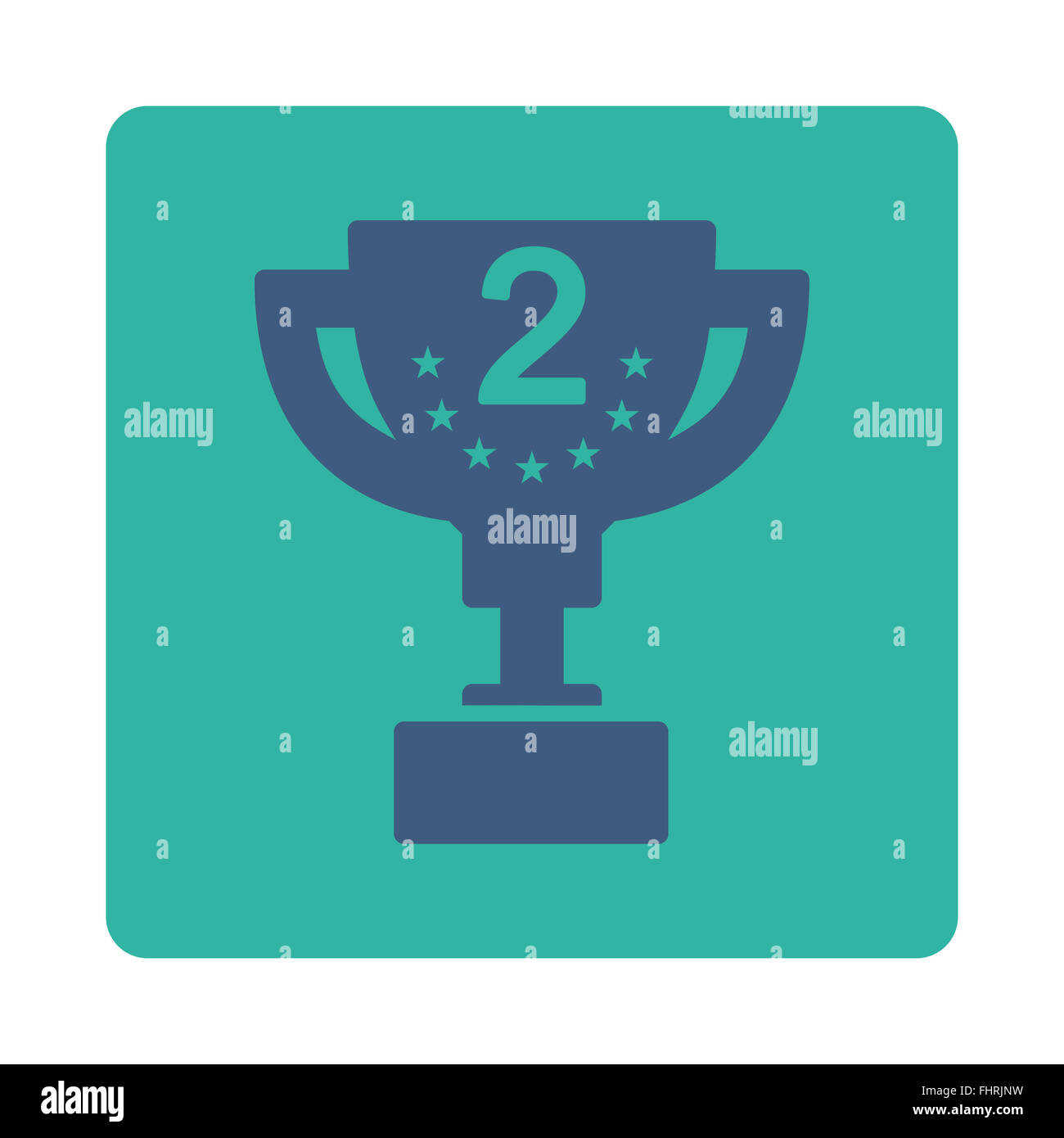 Second prize icon from Award Buttons OverColor Set Stock Photo - Alamy