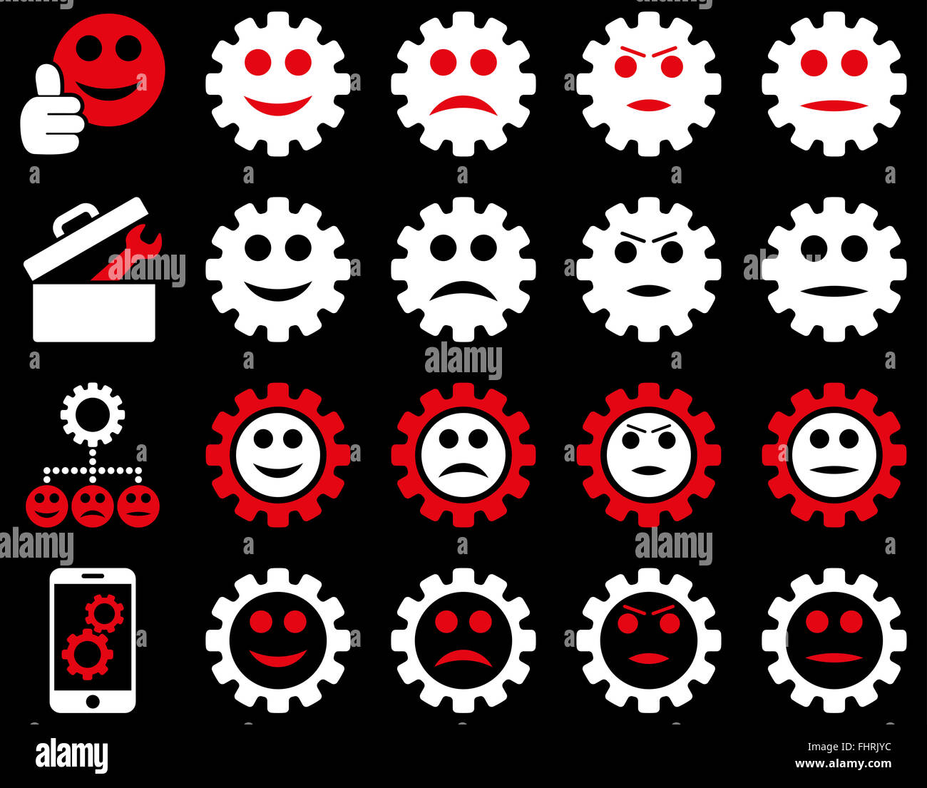 Tools and Smile Gears Icons Stock Photo - Alamy