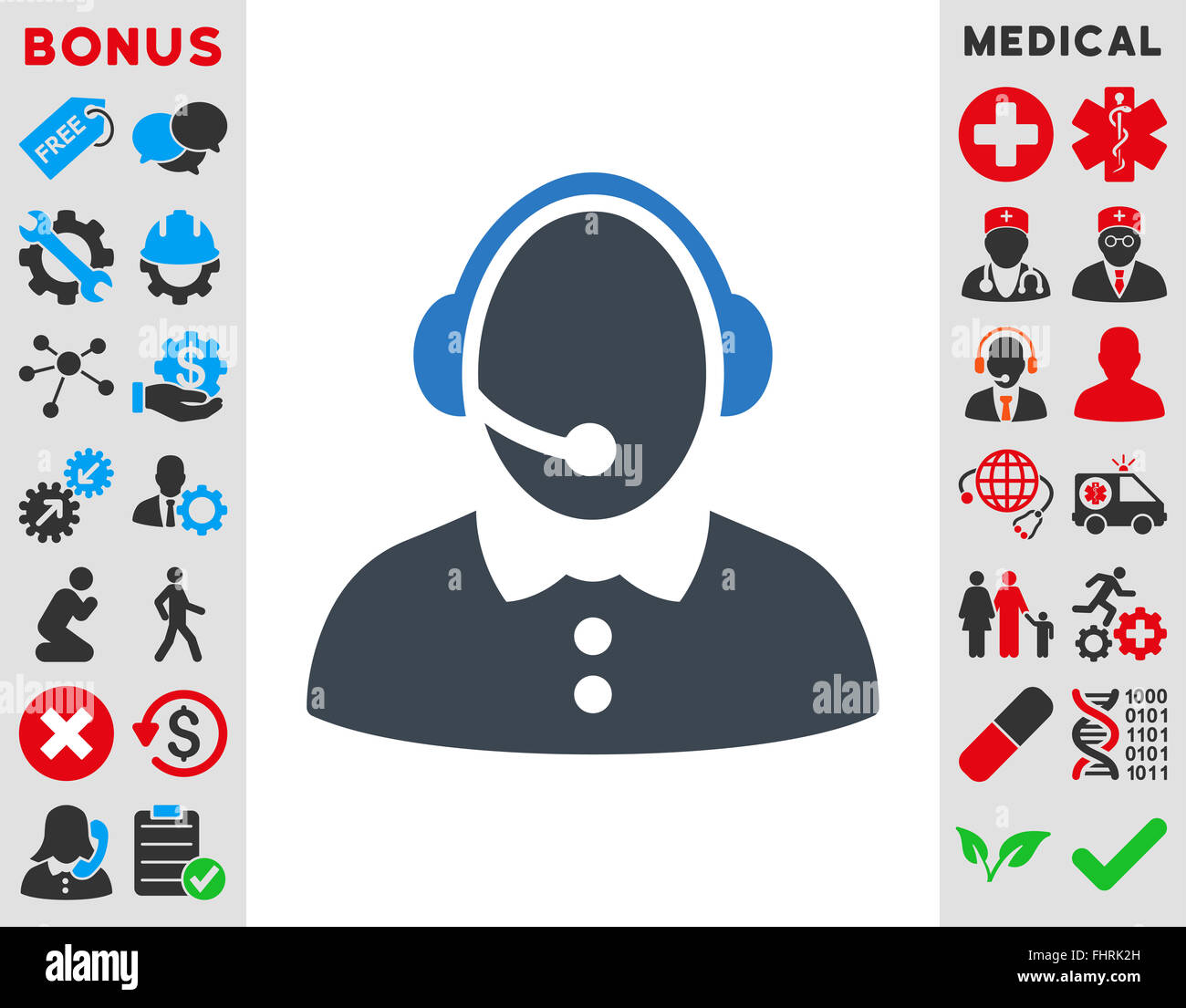 Call Center Woman Icon Stock Photo - Alamy