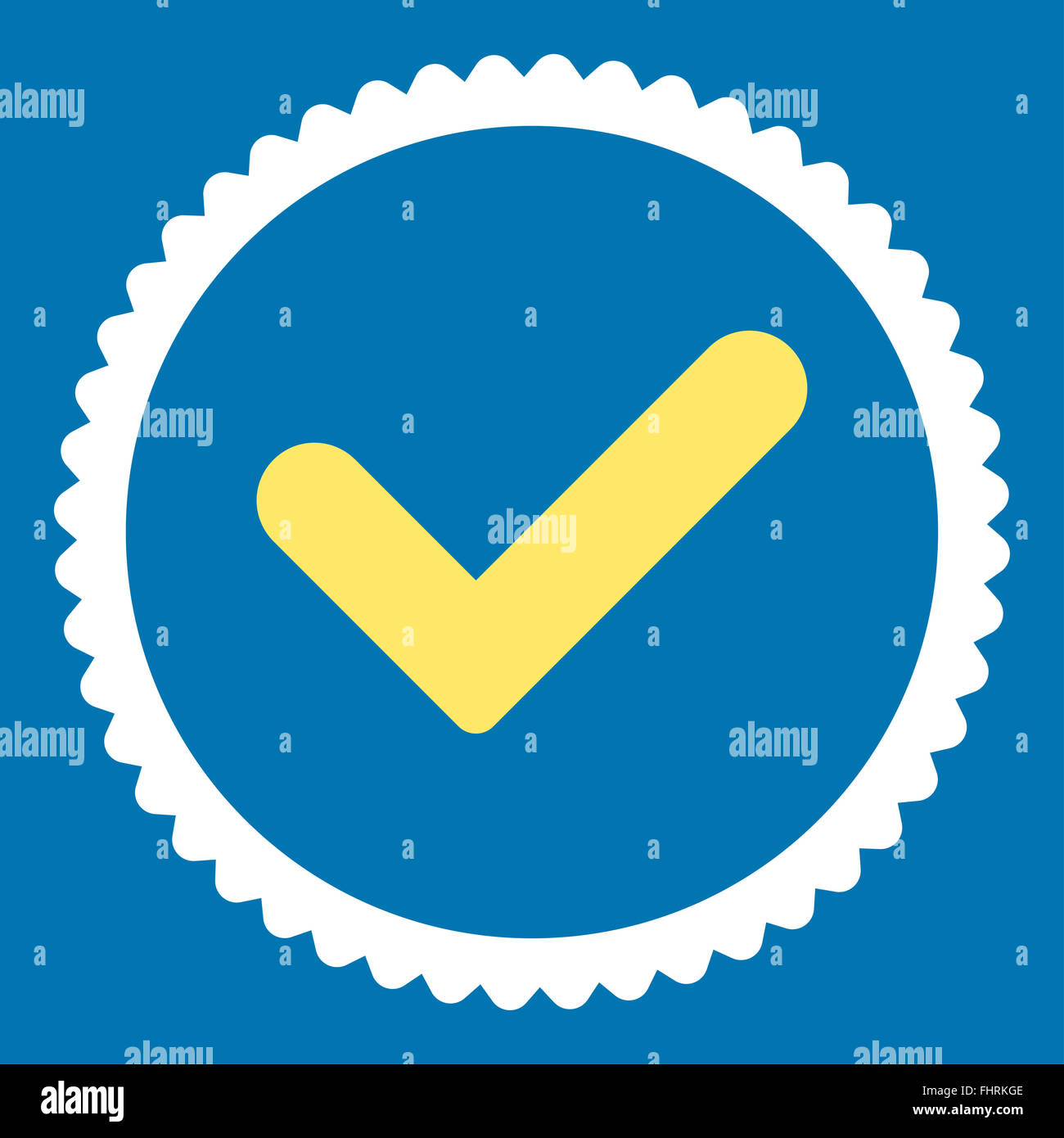 Yes flat yellow and white colors round stamp icon Stock Photo - Alamy