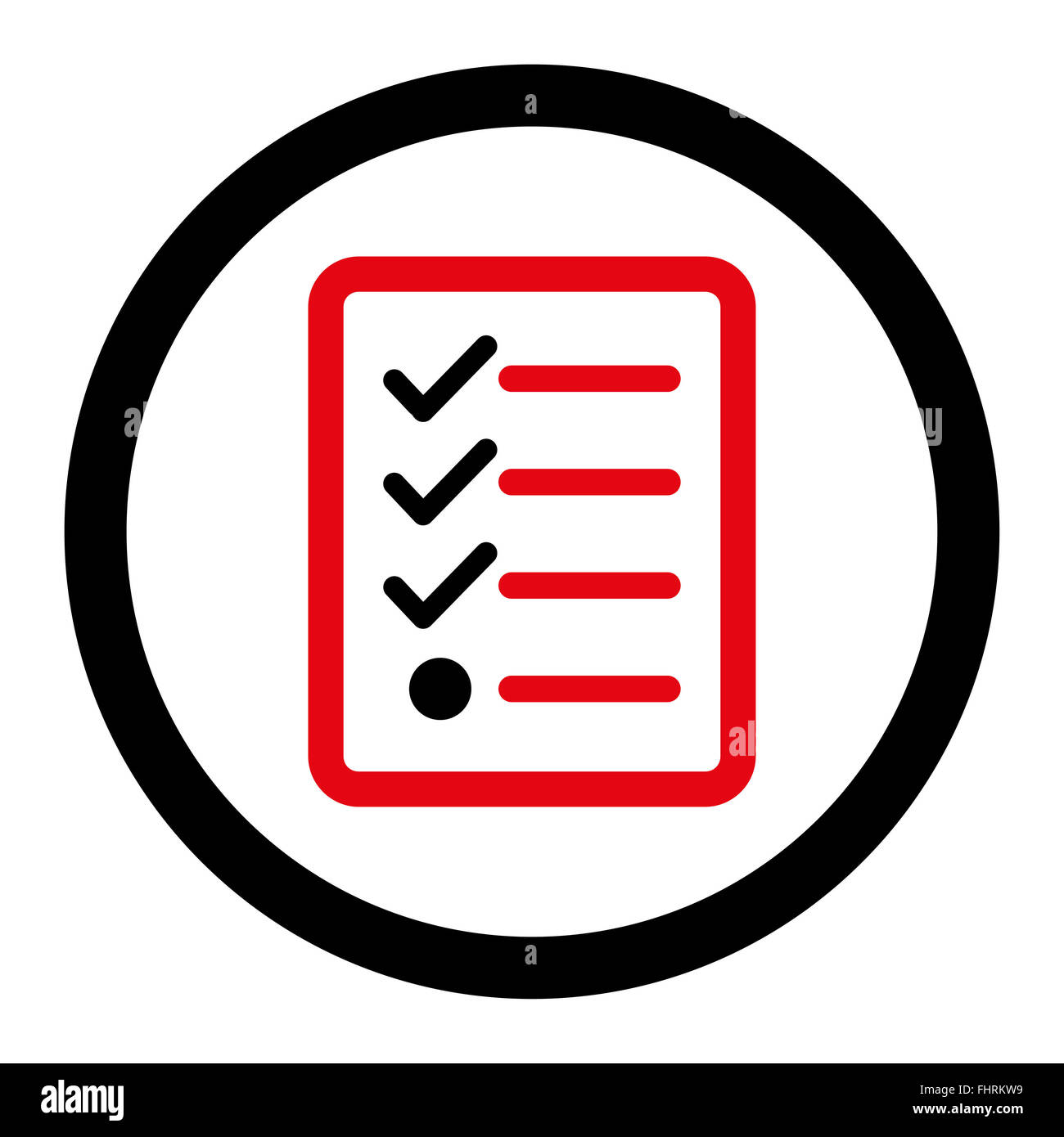 Checklist flat intensive red and black colors rounded vector icon Stock ...