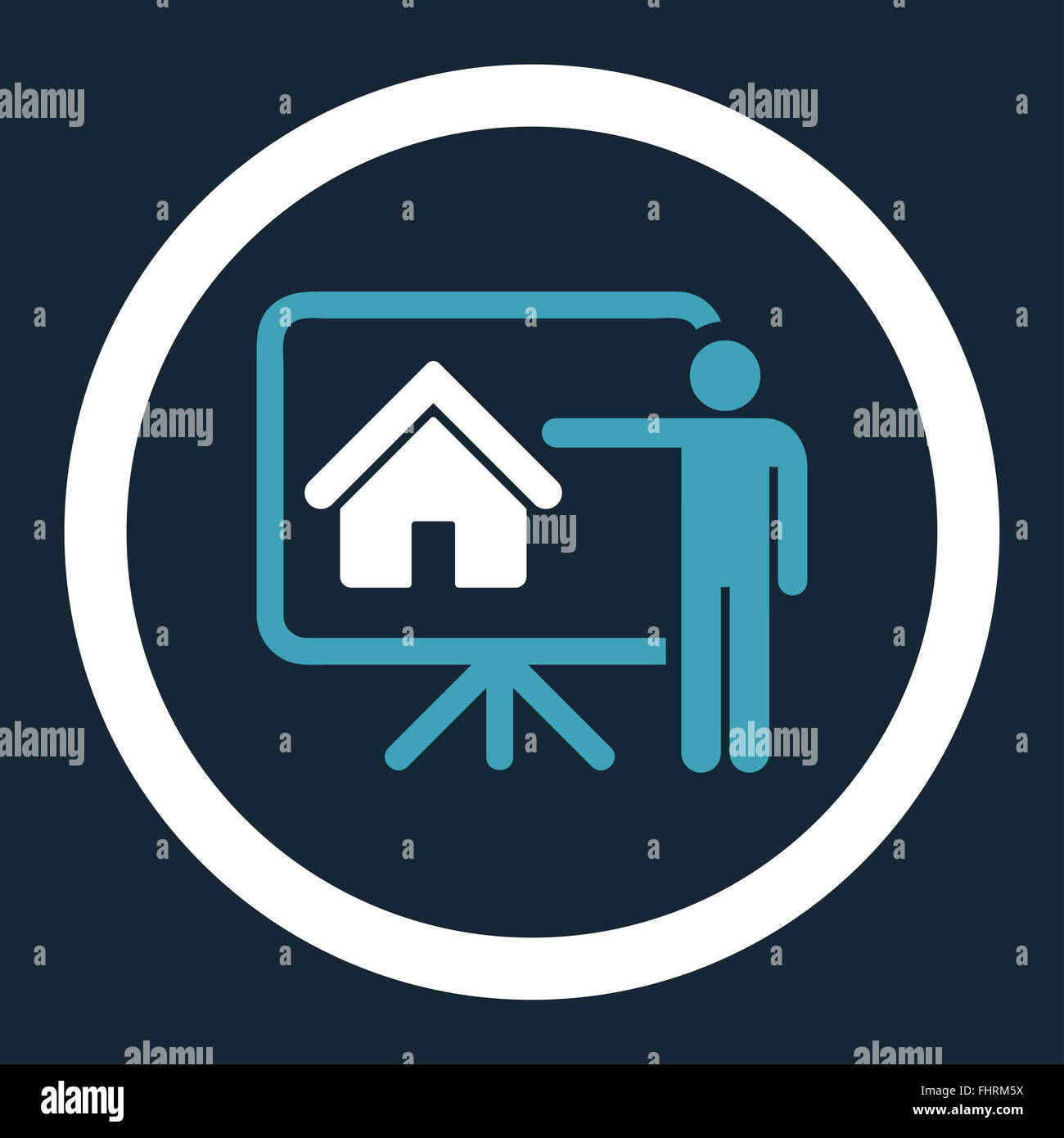 Realtor flat blue and white colors rounded vector icon Stock Photo - Alamy