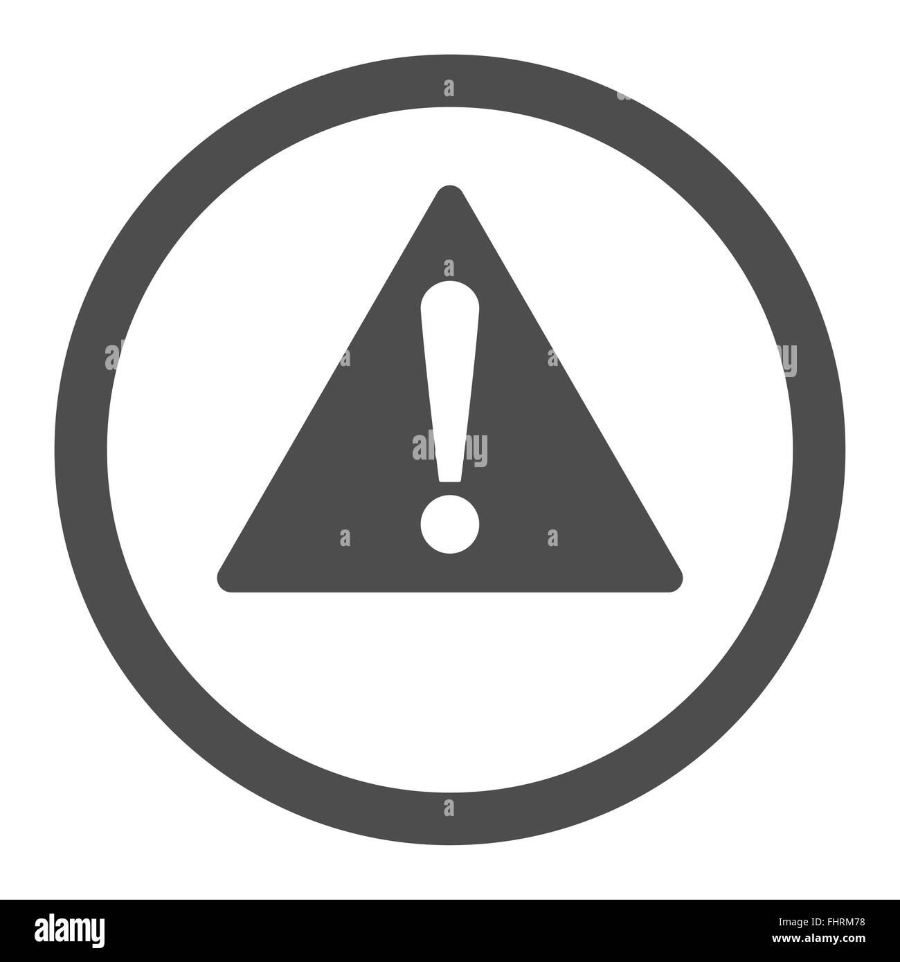 Warning flat gray color rounded vector icon Stock Photo - Alamy
