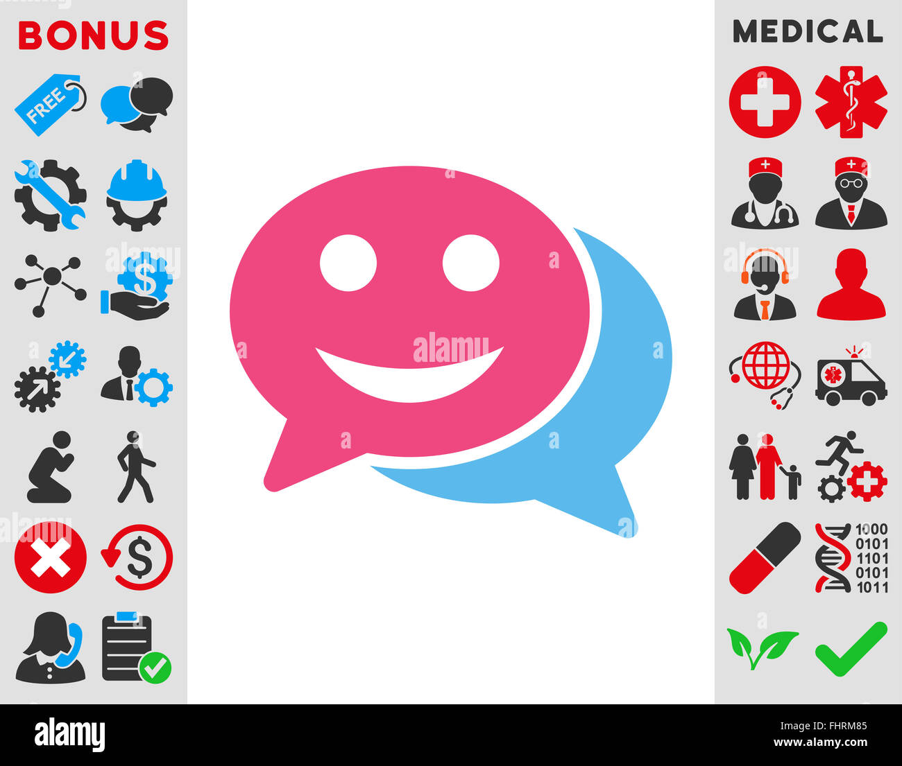 Happy Chat Icon Stock Photo - Alamy