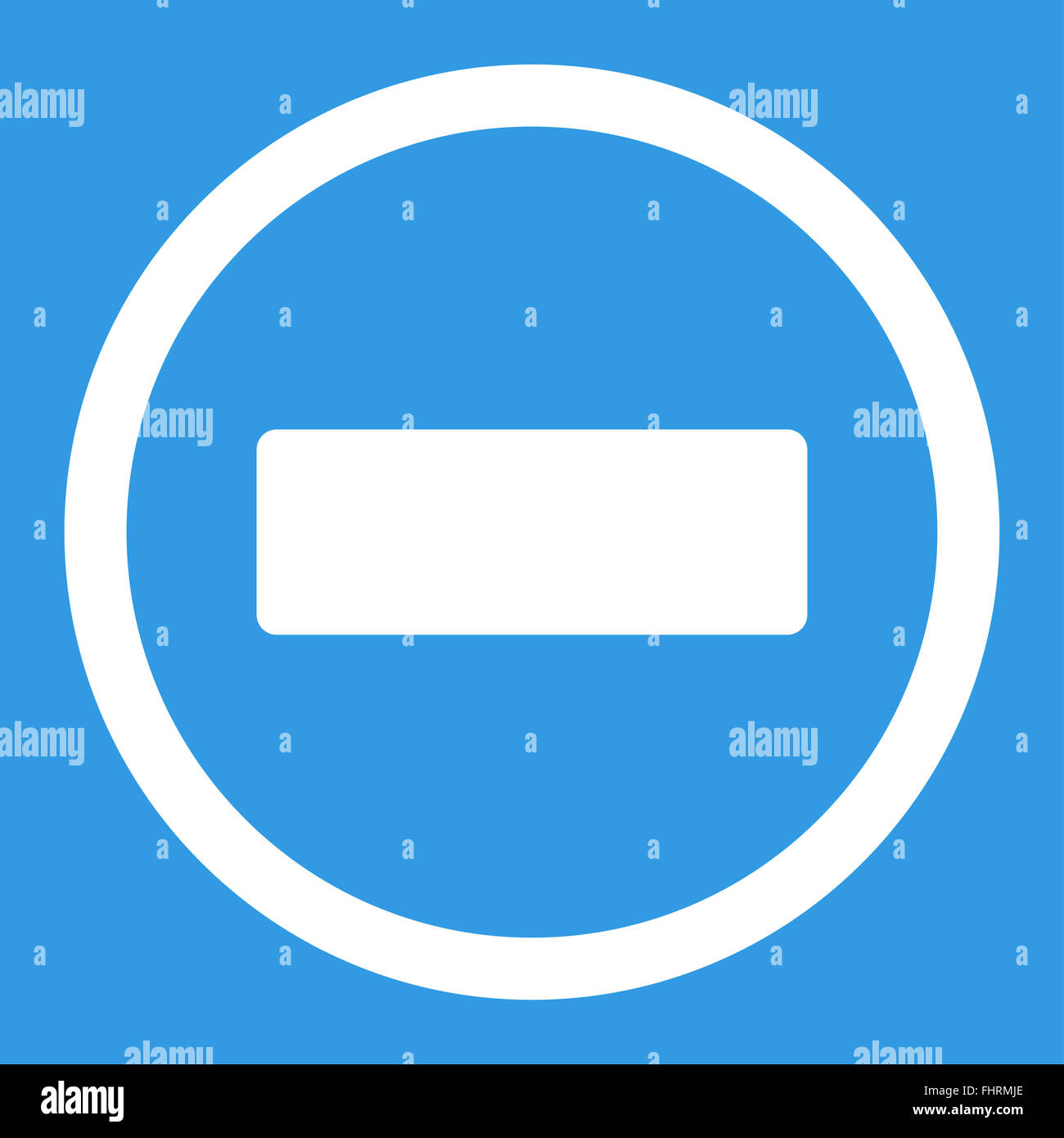 Minus flat white color rounded vector icon Stock Photo - Alamy