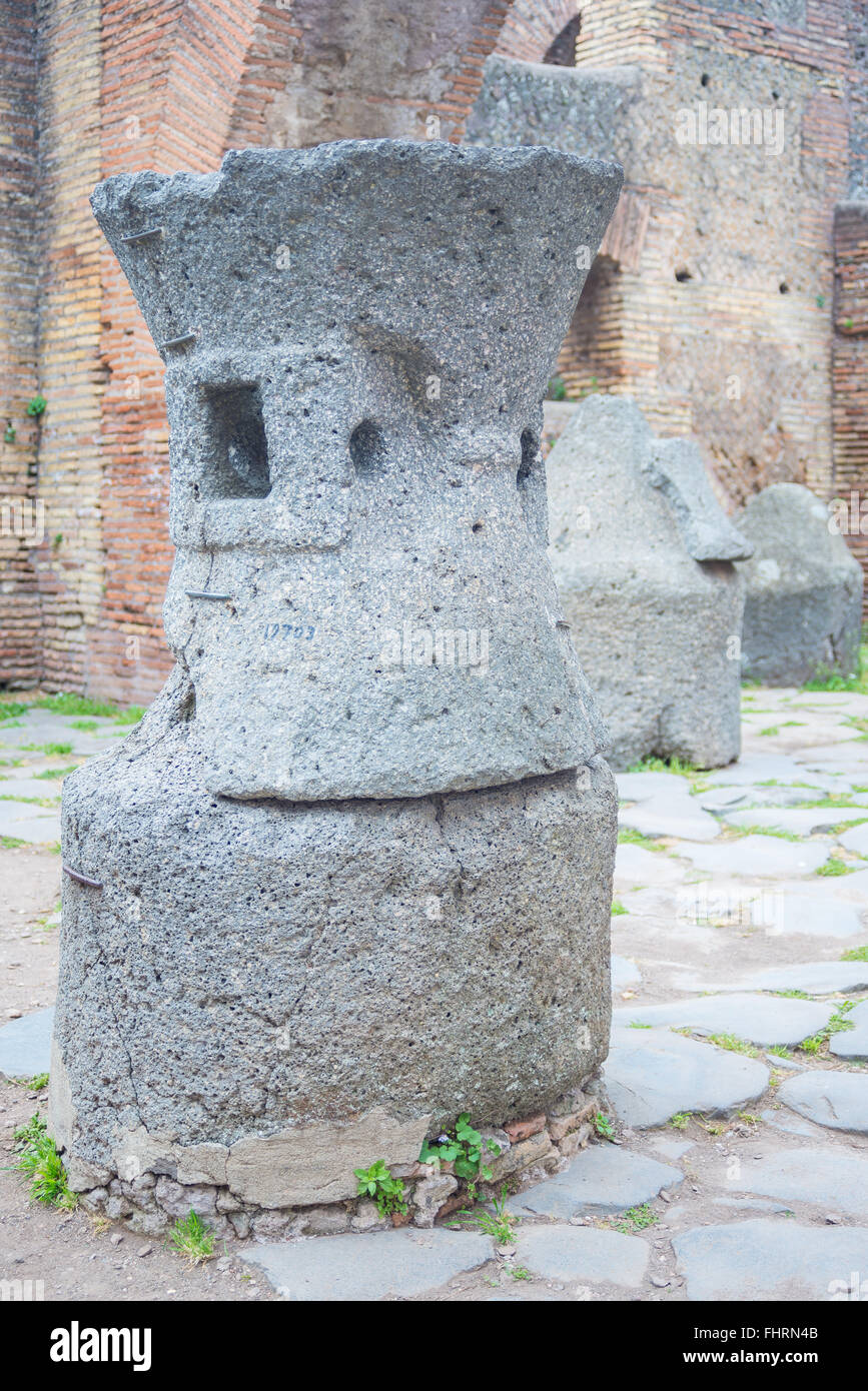 Details of stone sculpture in Ostia old town, Rome, Italy. Ruin of ...