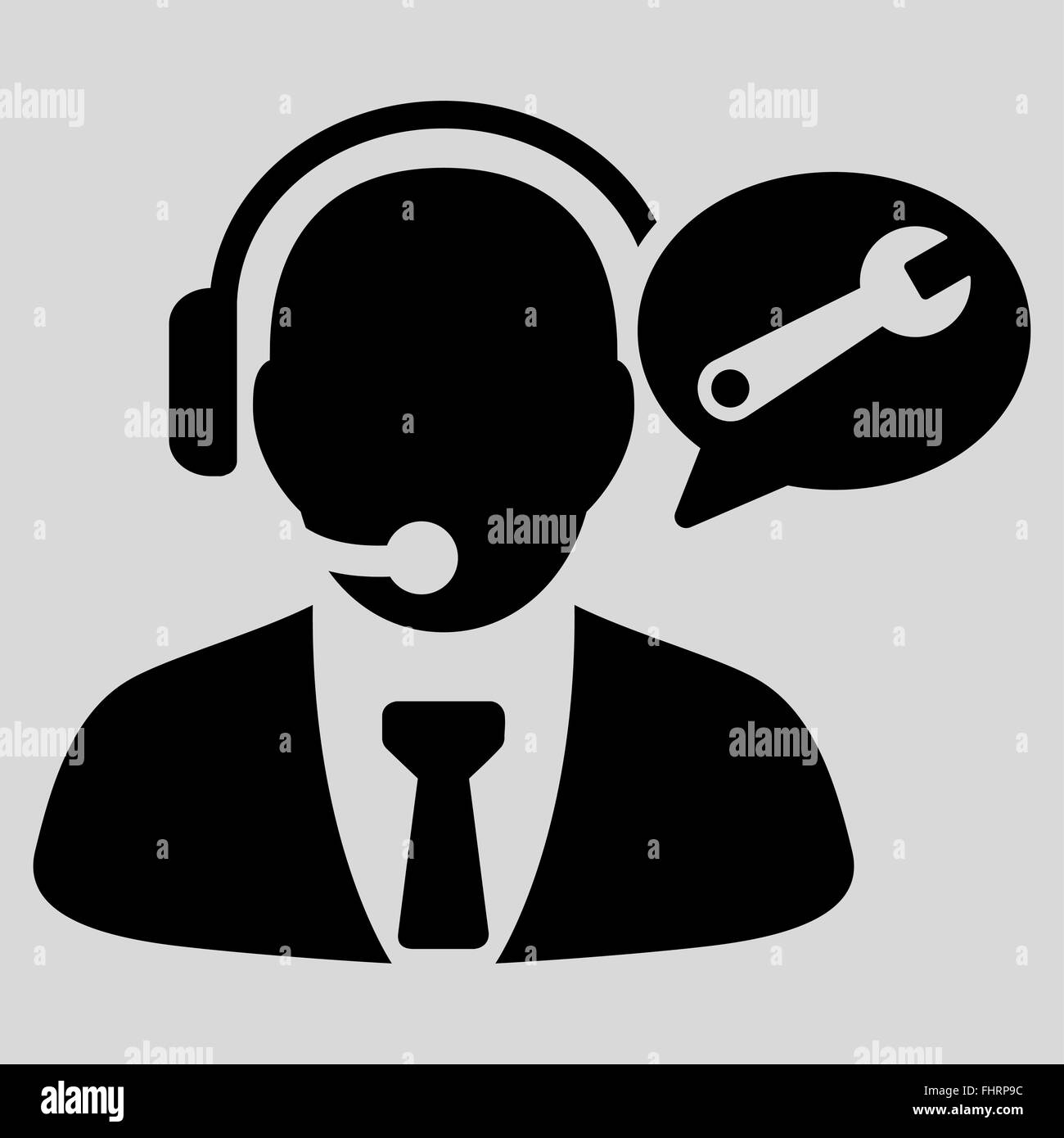 Service manager message icon Black and White Stock Photos & Images - Alamy