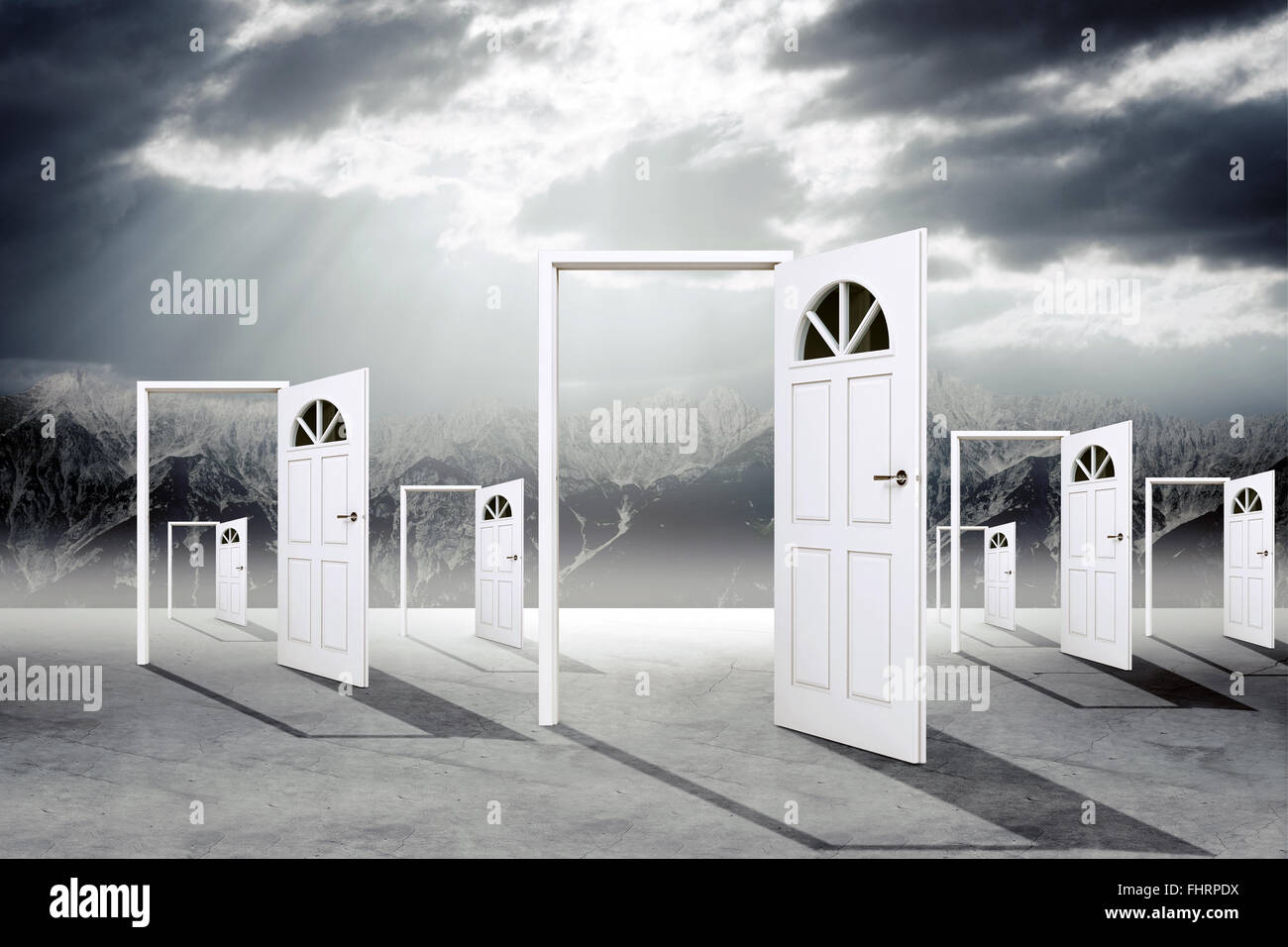 Set of open doors Stock Photo - Alamy