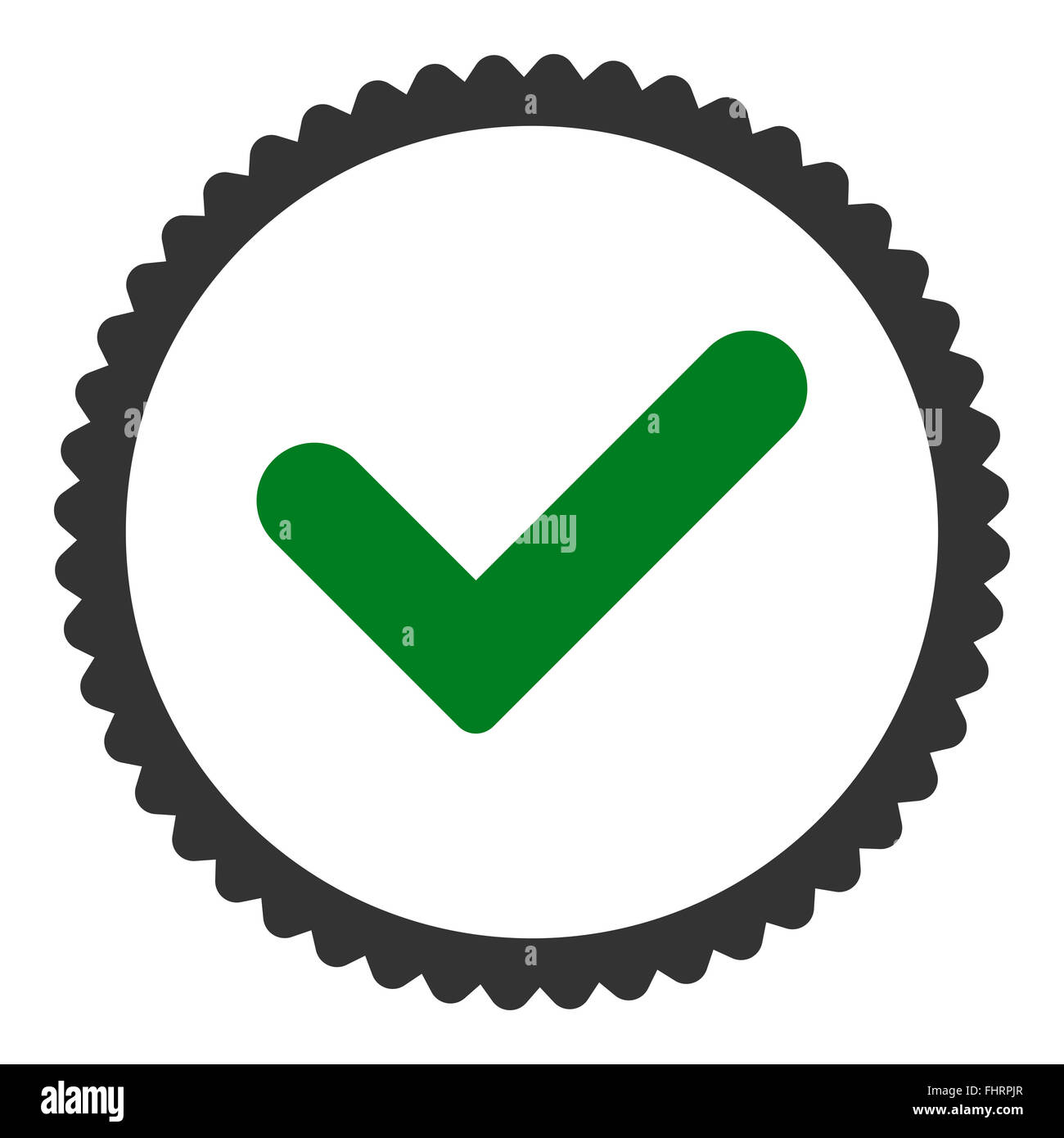 Yes flat green and gray colors round stamp icon Stock Photo - Alamy
