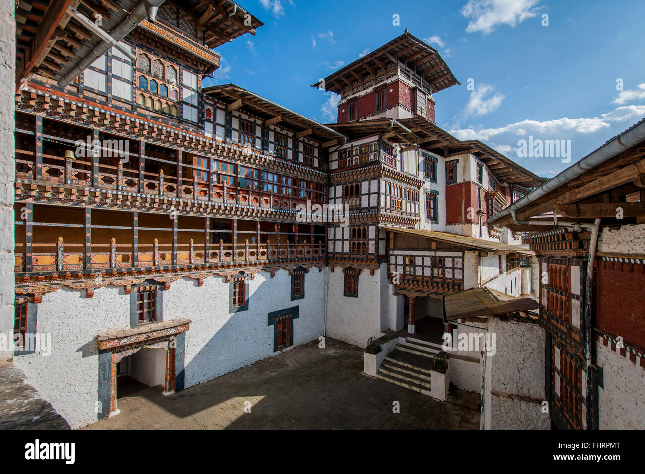 Dzong or Fortress of Trongsa, Trongsa District, Himalayas, Bhutan Stock ...