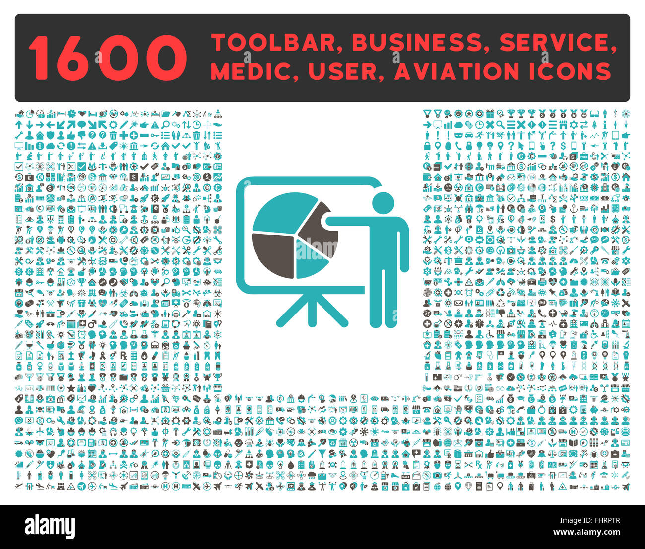 Public Report Icon with Large Pictogram Collection Stock Photo - Alamy