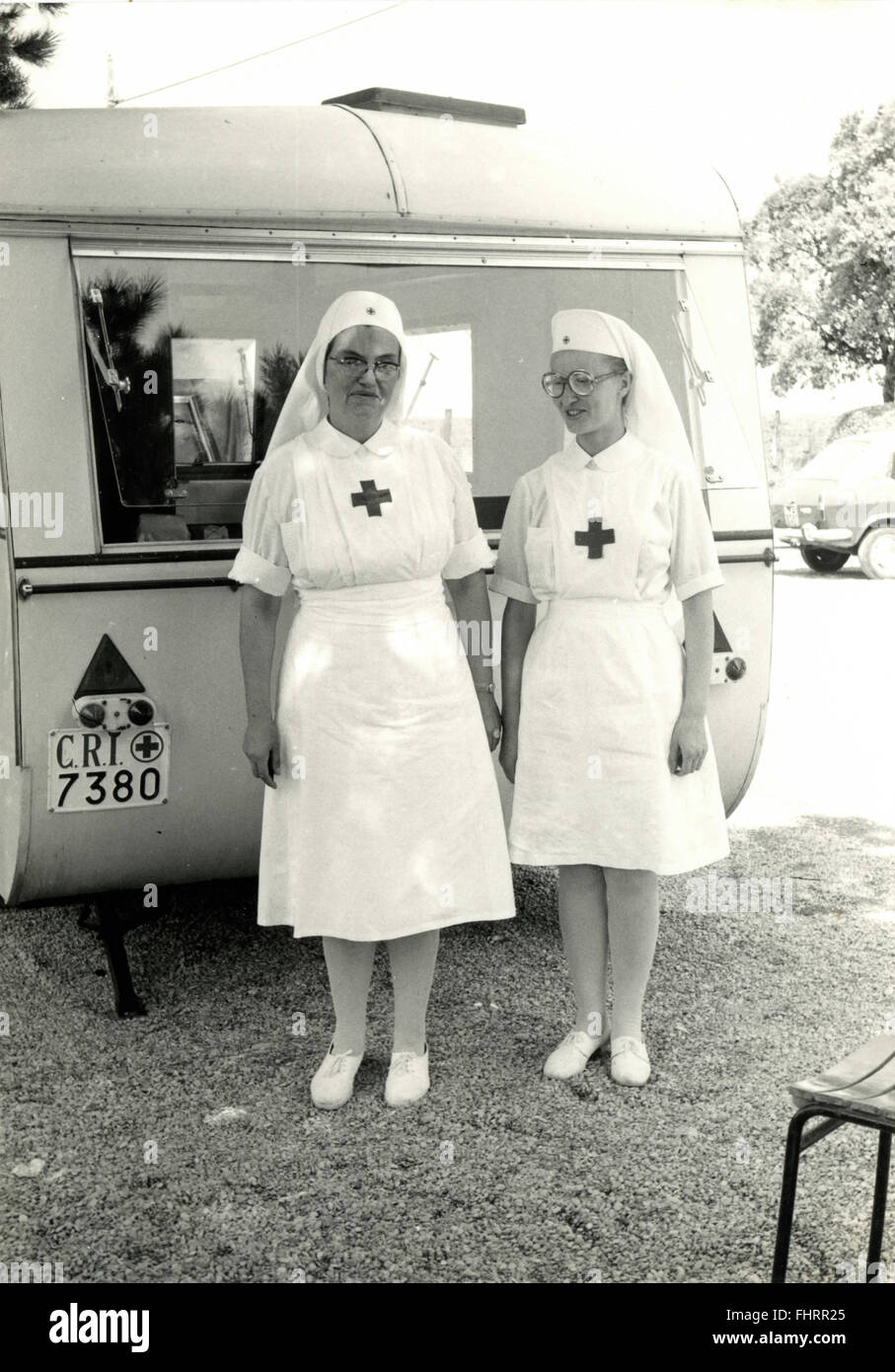 Two nurses of the Italian Red Cross Stock Photo - Alamy