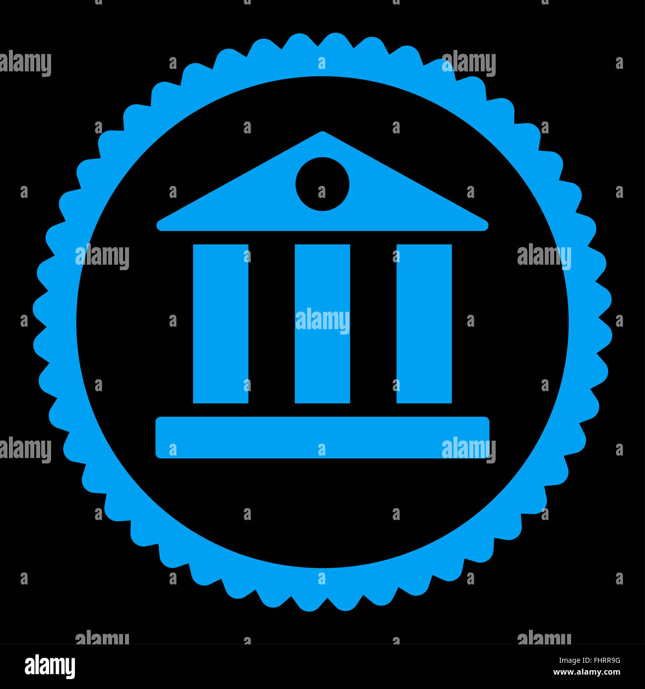 Bank flat blue color round stamp icon Stock Photo - Alamy