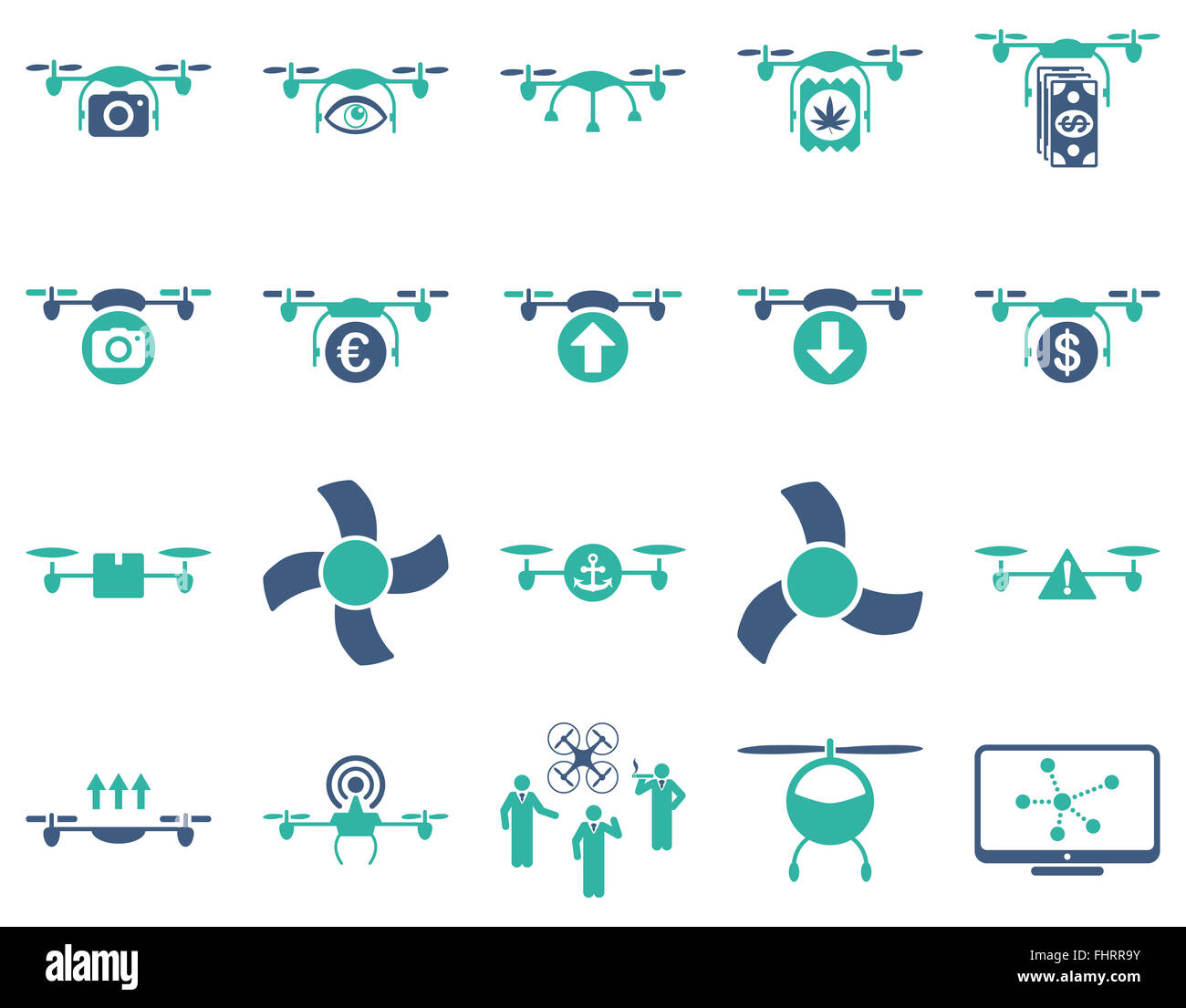 Air drone and quadcopter tool icons Stock Photo - Alamy