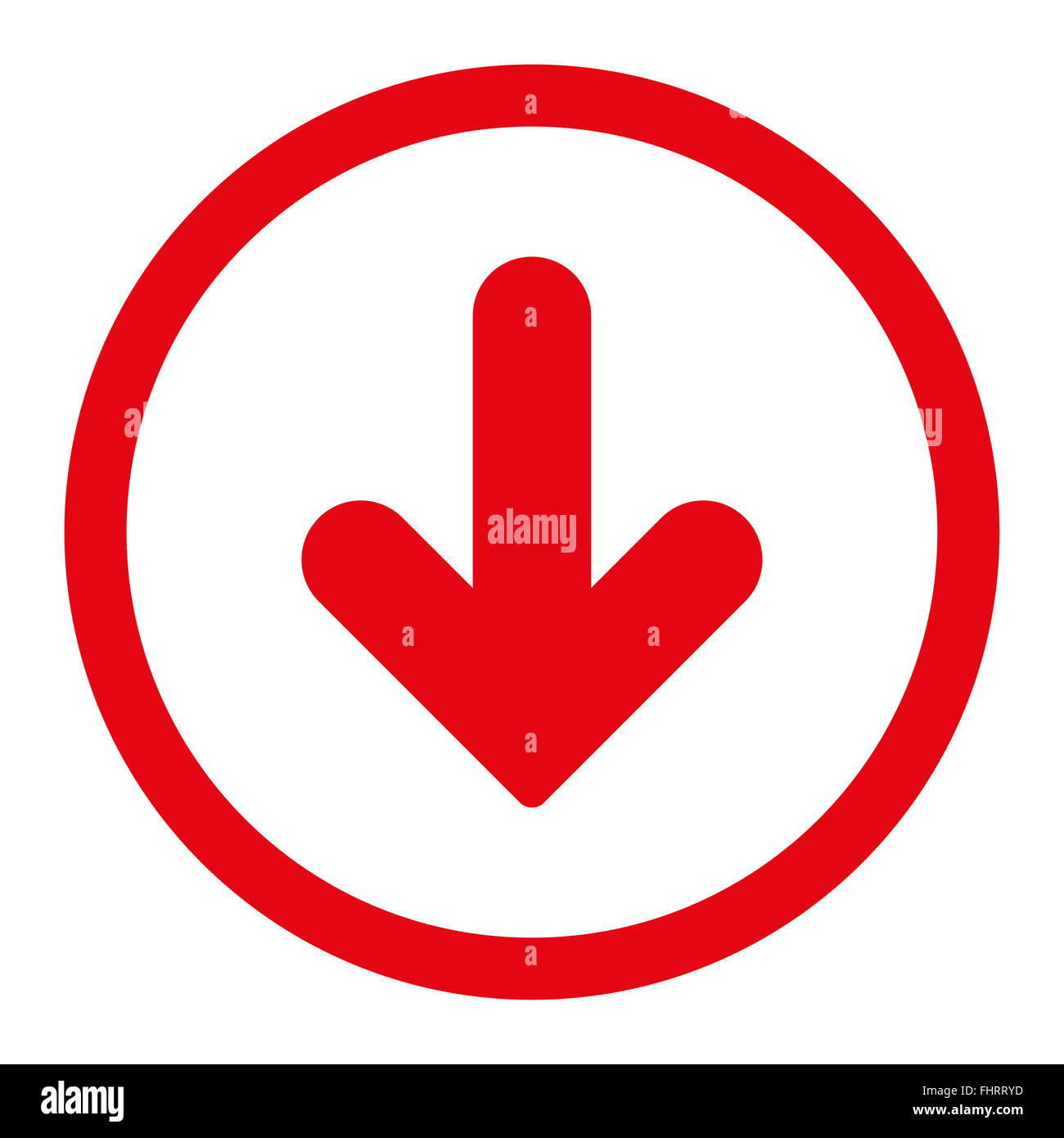 Arrow Down flat red color rounded vector icon Stock Photo - Alamy